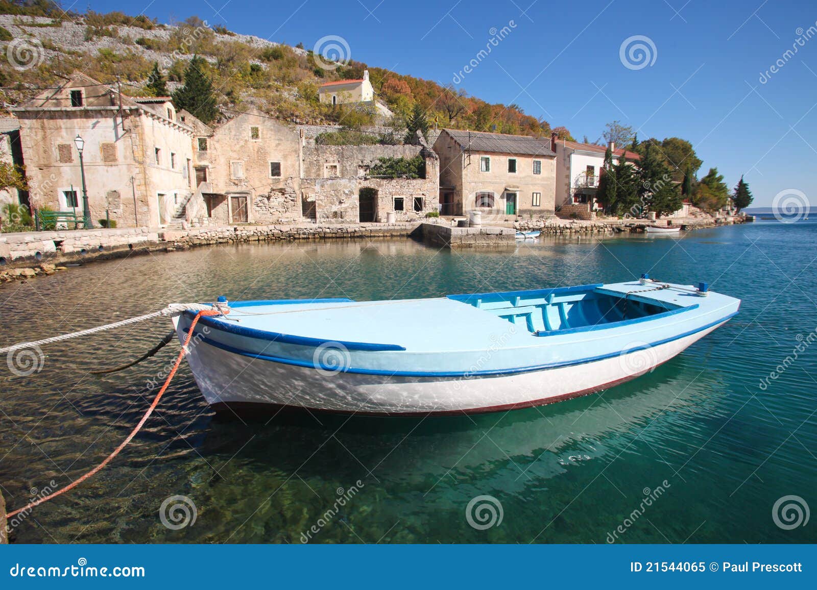 Boat in fishing village stock image. Image of blue, destination - 21544065
