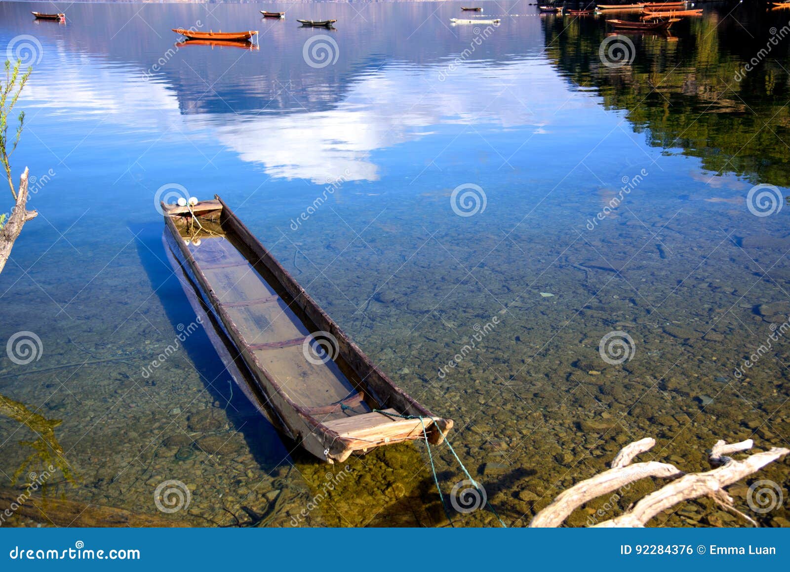 A Boat Floating on the Lake Stock Photo - Image of distance, trip: 92284376