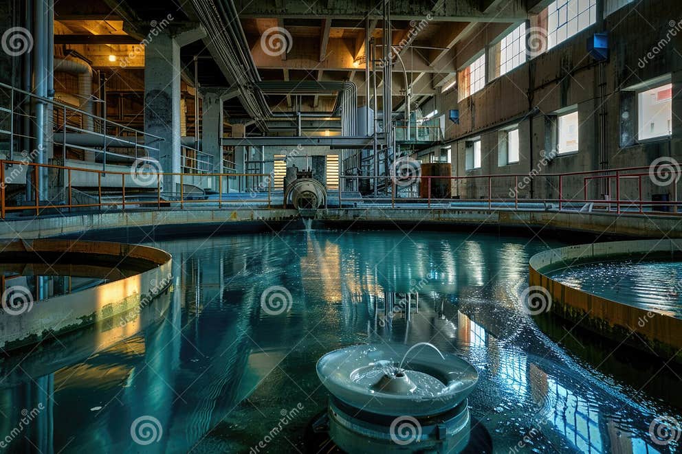 A Boat Floats Inside a Large Building Stock Image - Image of setting ...