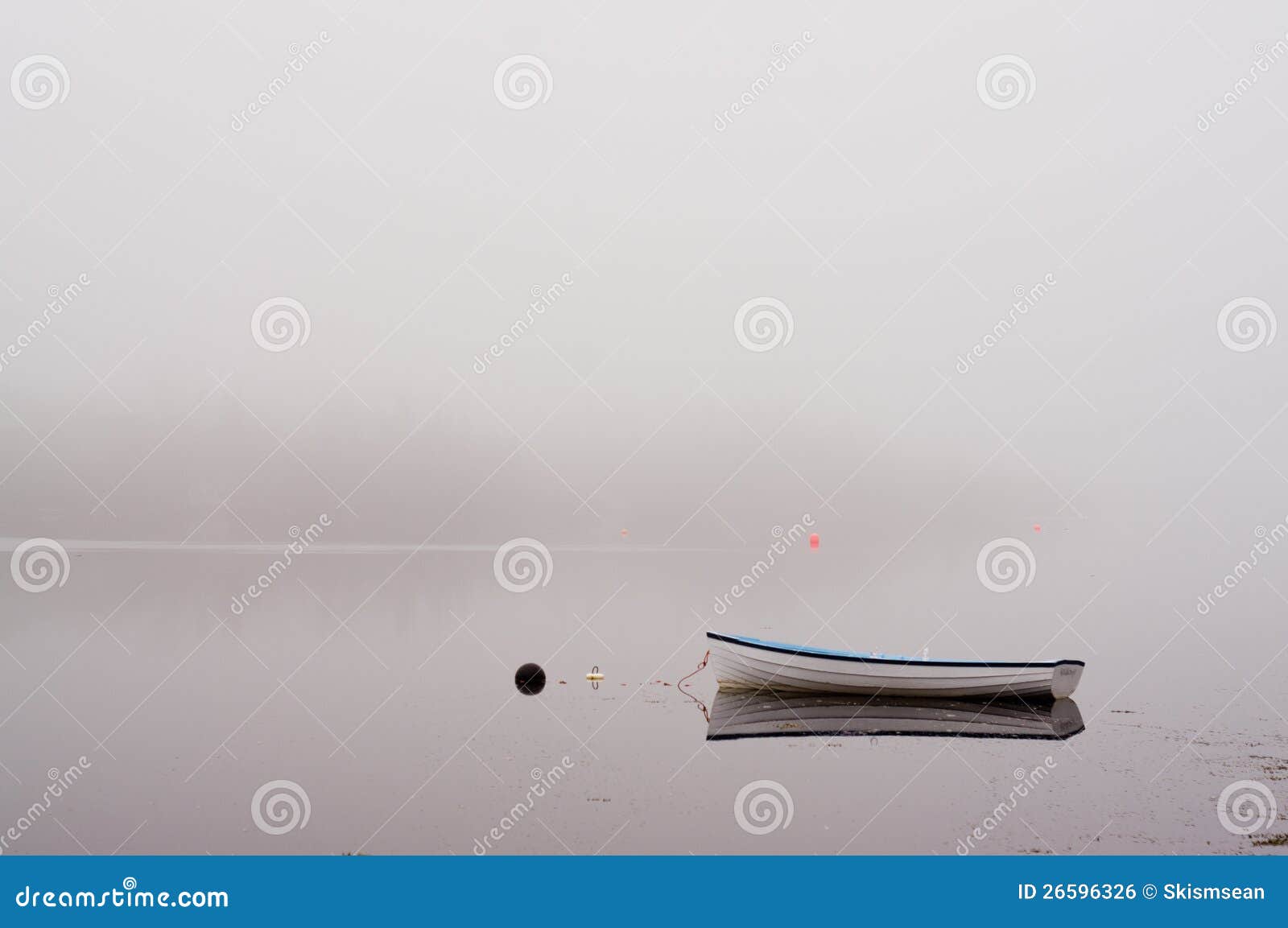 Boat in fog stock photo. Image of mooring, ocean, serenity - 26596326