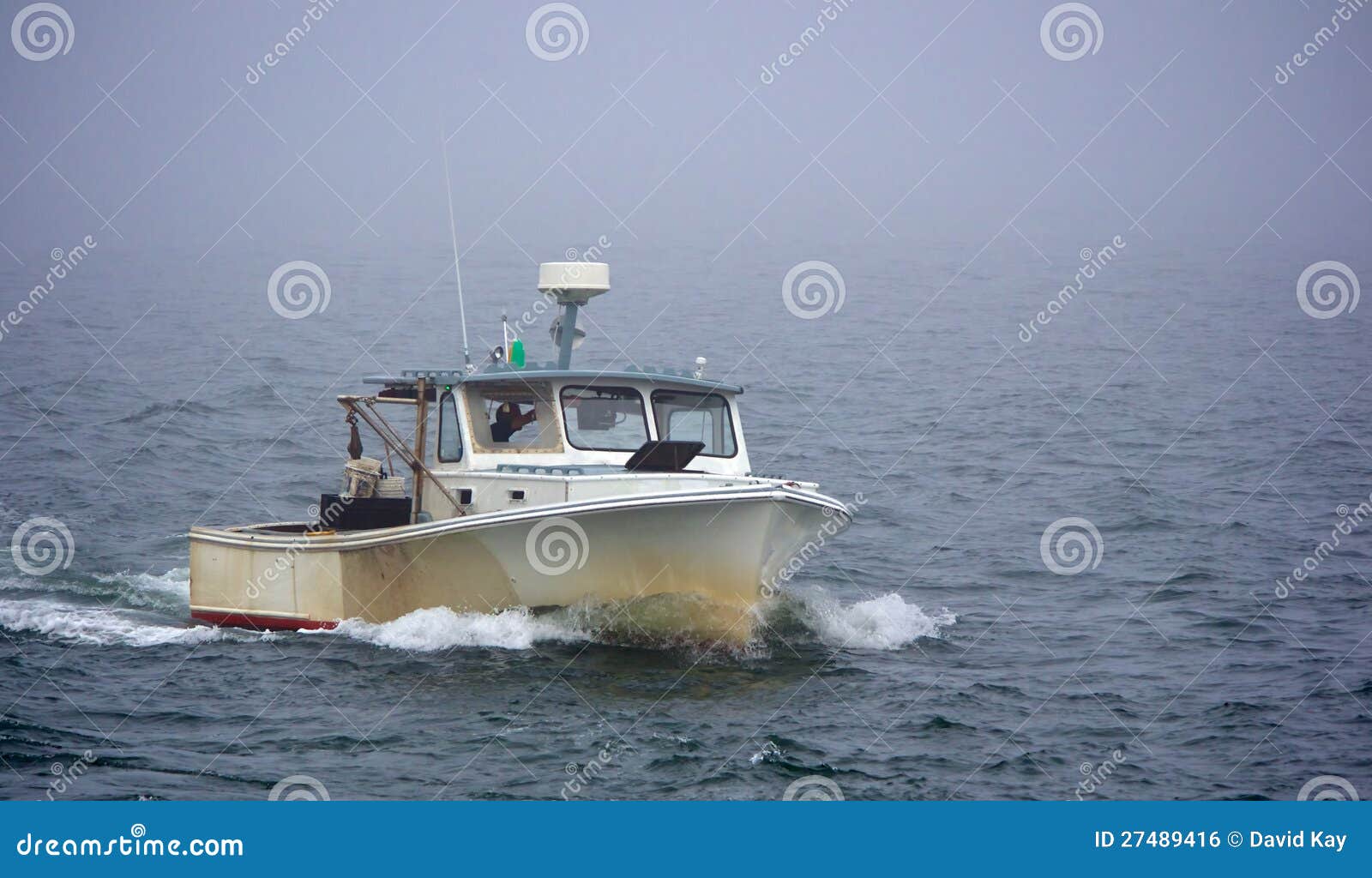 Boat in Fog stock photo. Image of water, ocean, tranquil - 27489416