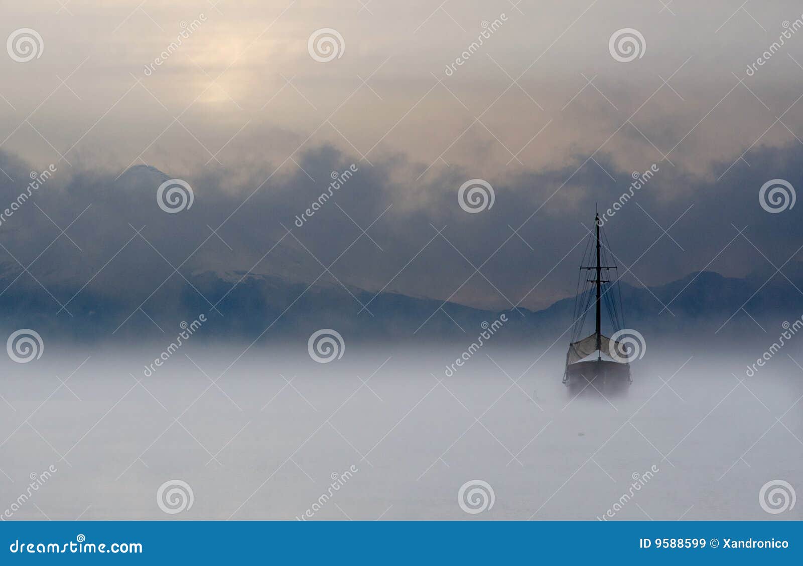 Boat and Fog stock image. Image of beauty, travel, sailboat - 9588599