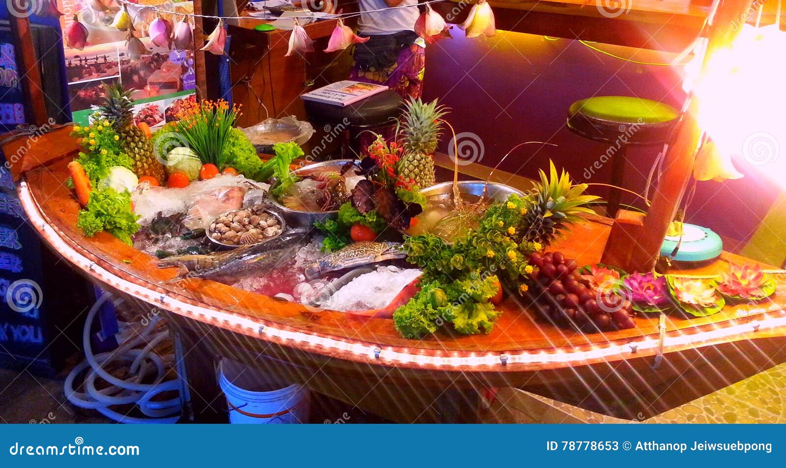The boat stock image. Image of fruits, dining, seafood - 78778653