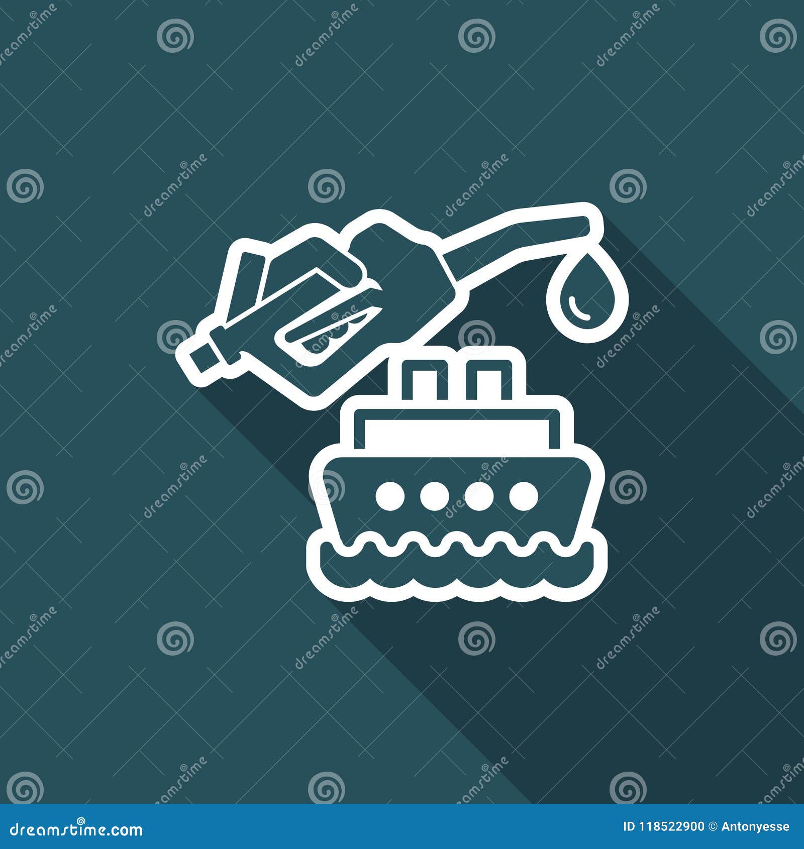Boat fuel - vector icon stock vector. Illustration of design - 118522900