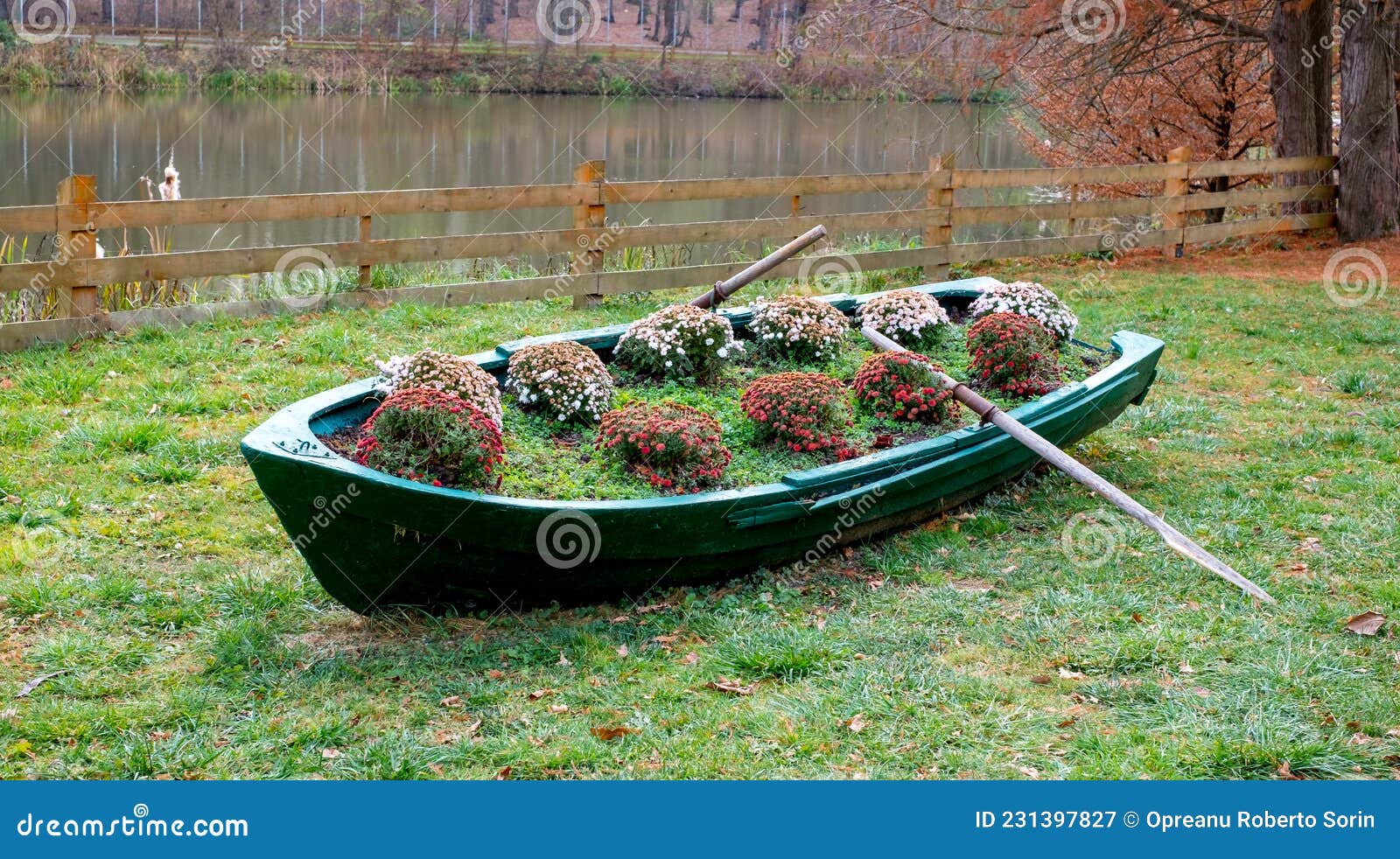 A boat full of flowers stock image. Image of mere, park - 231397827