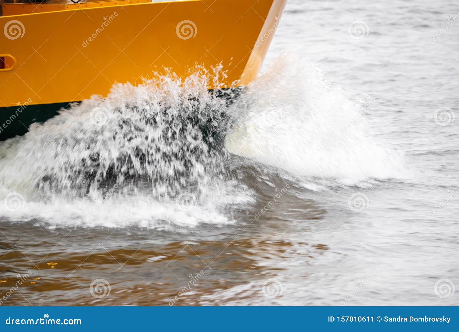 A Boat in Full Speed Over the Water Stock Image - Image of full, taxi ...