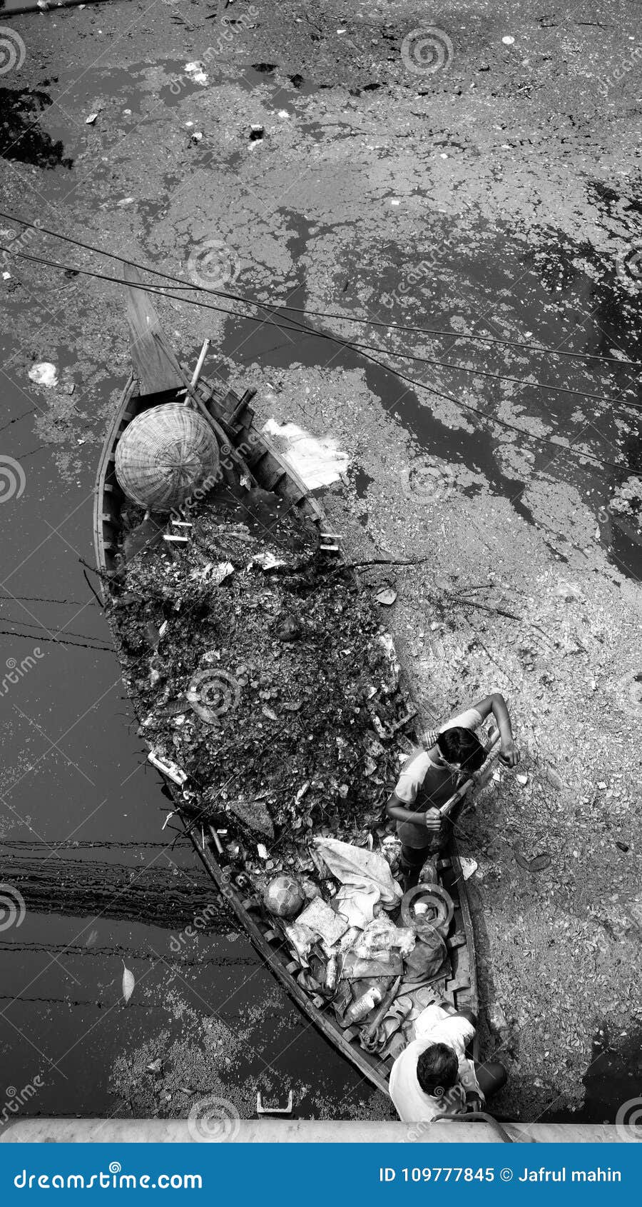 Boat with Garbage Pollution Stock Image - Image of pollution, polluted ...