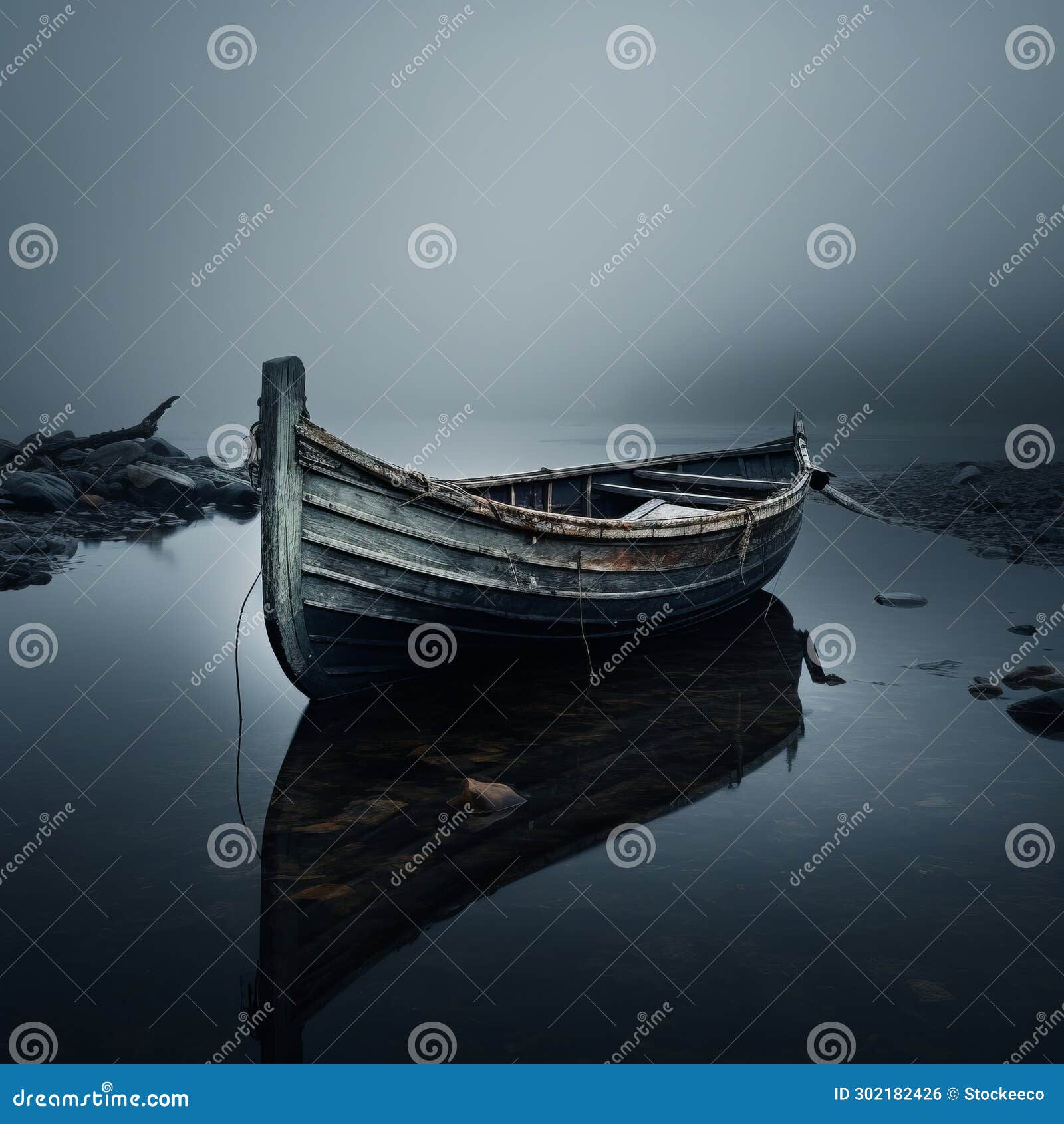 Boat on Gray Background: a Dark and Gothic Depiction of Raw ...