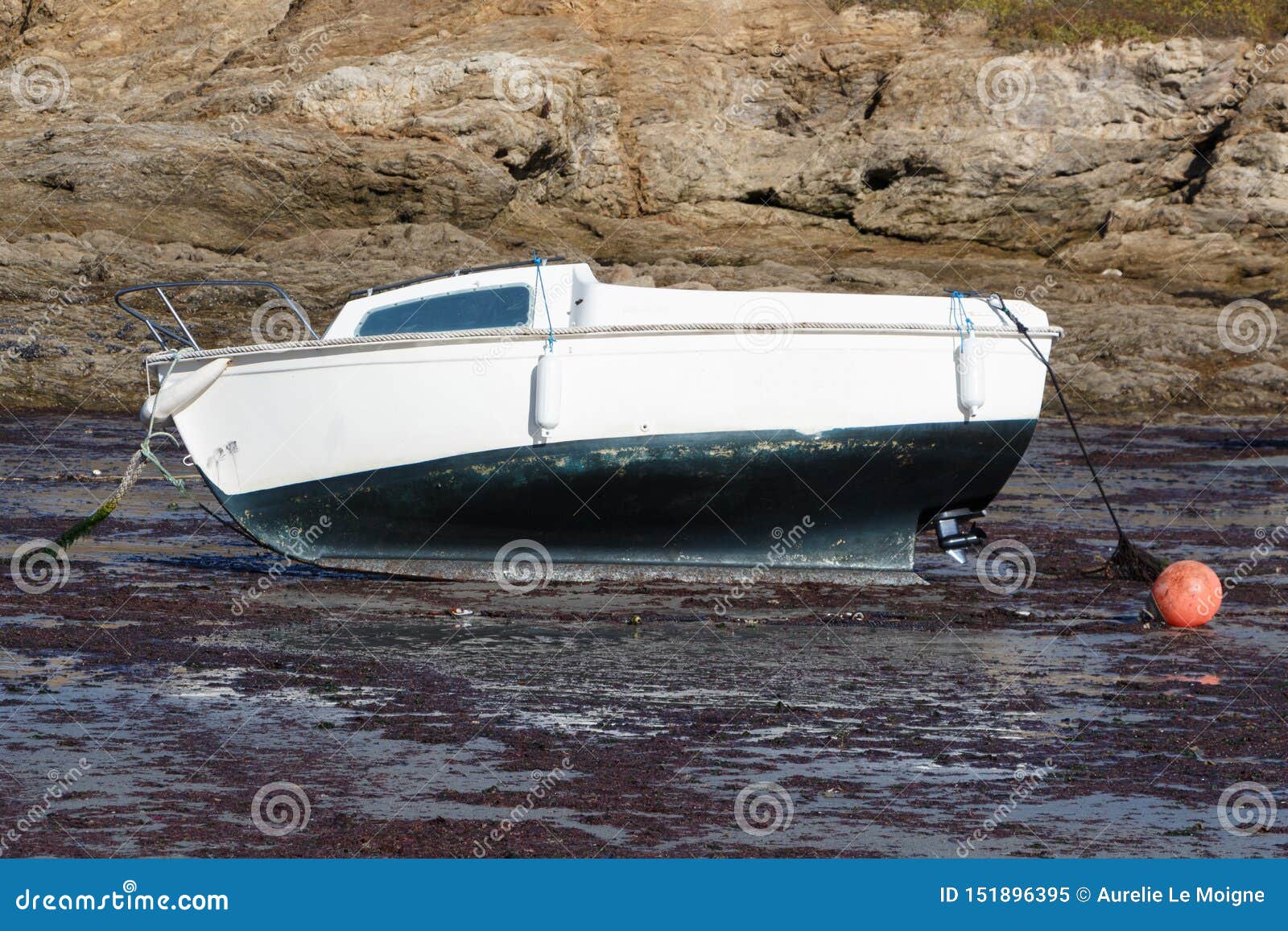 Boat Grounded at Mooring in Brittany Stock Image - Image of outdoor ...