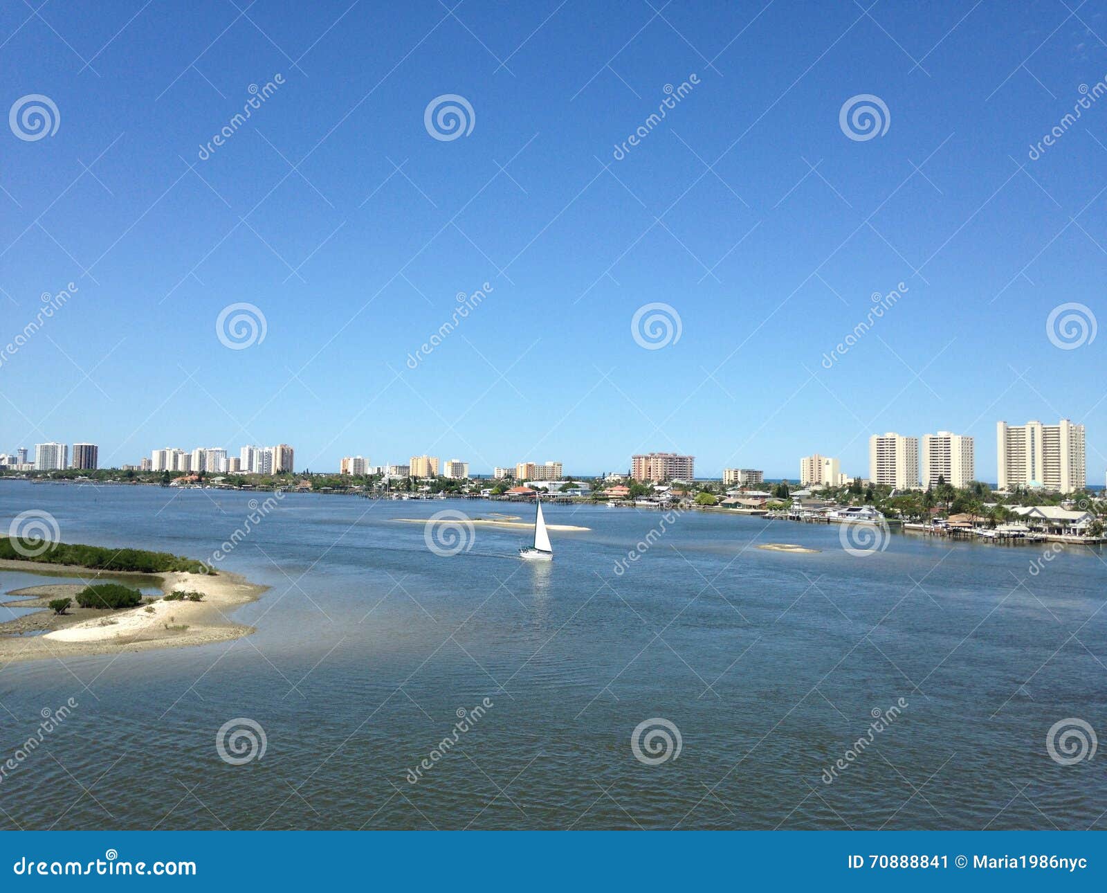 Boat on Halifax River in South Daytona, Florida. Stock Image - Image of ...