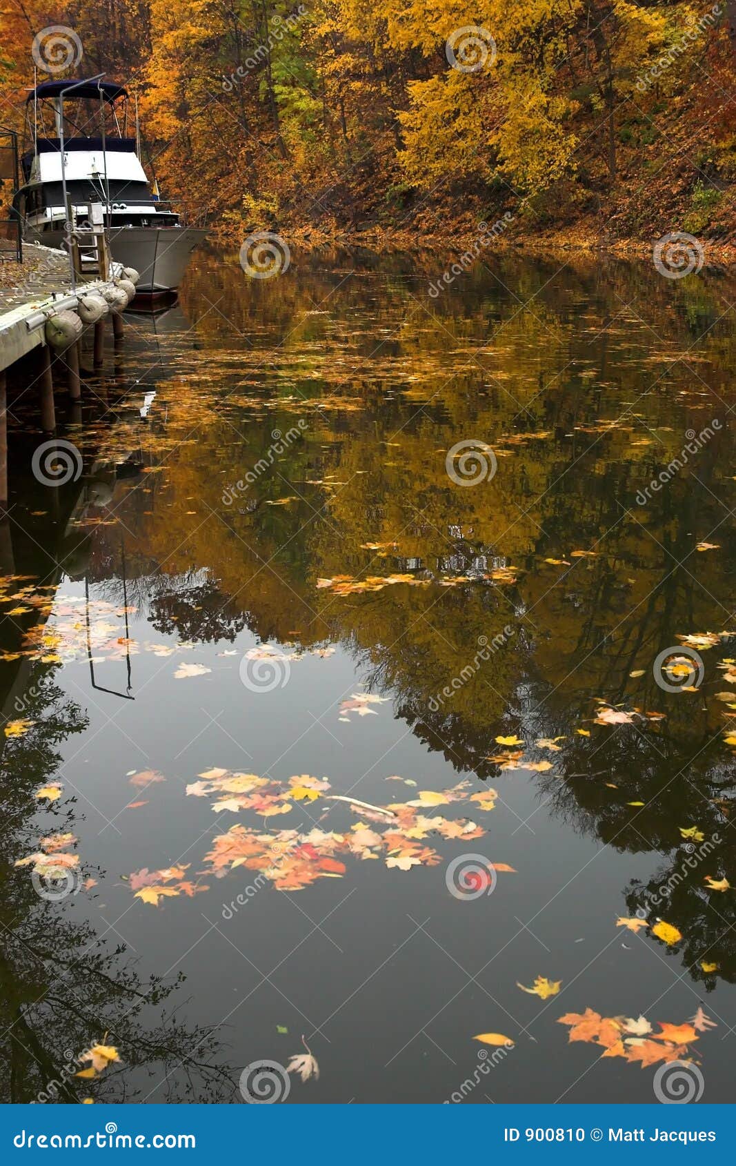 Boat in harbour in fall stock photo. Image of pier, creek - 900810
