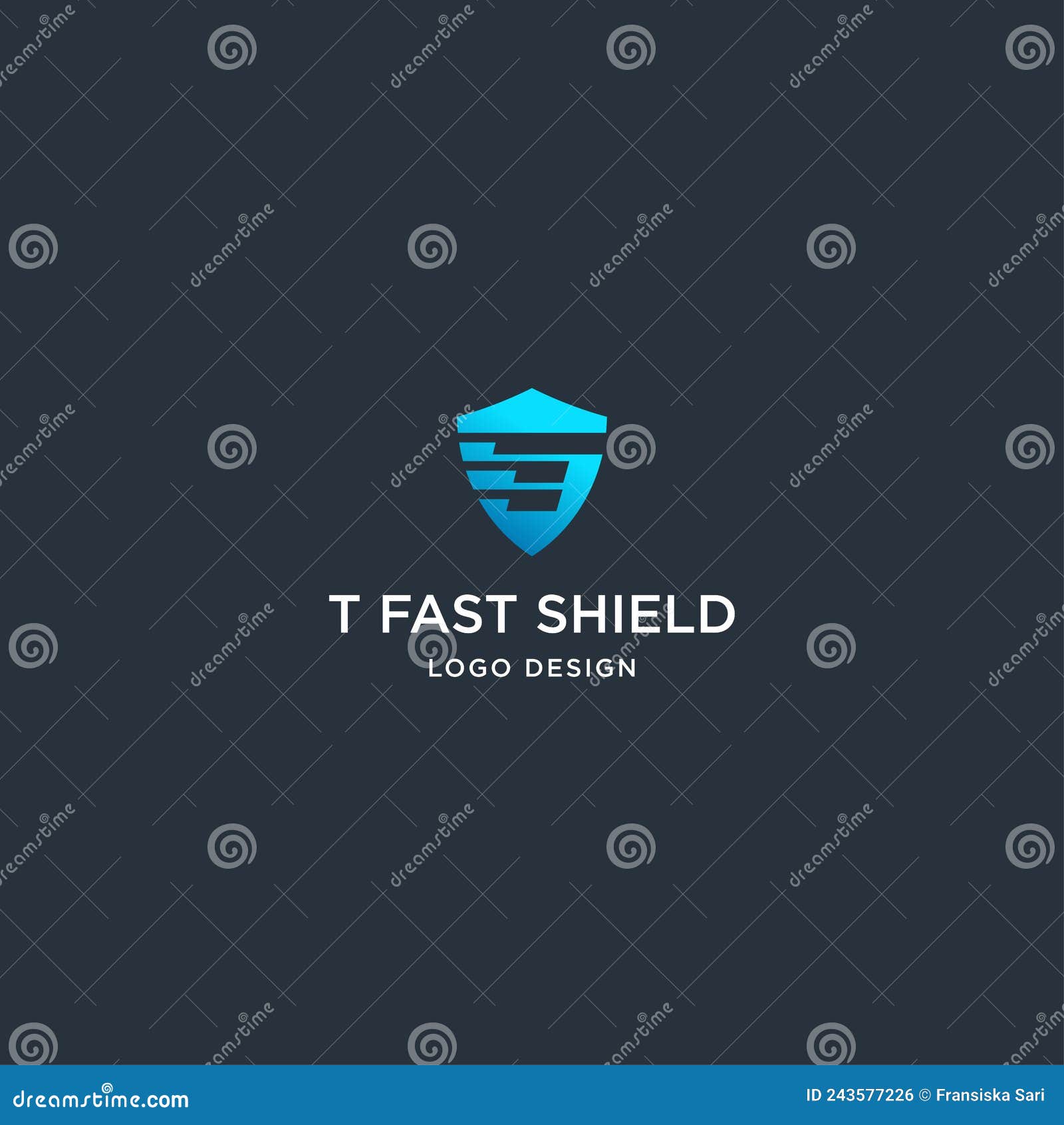 T FAST and SHIELD LOGO stock vector. Illustration of initial - 243577226