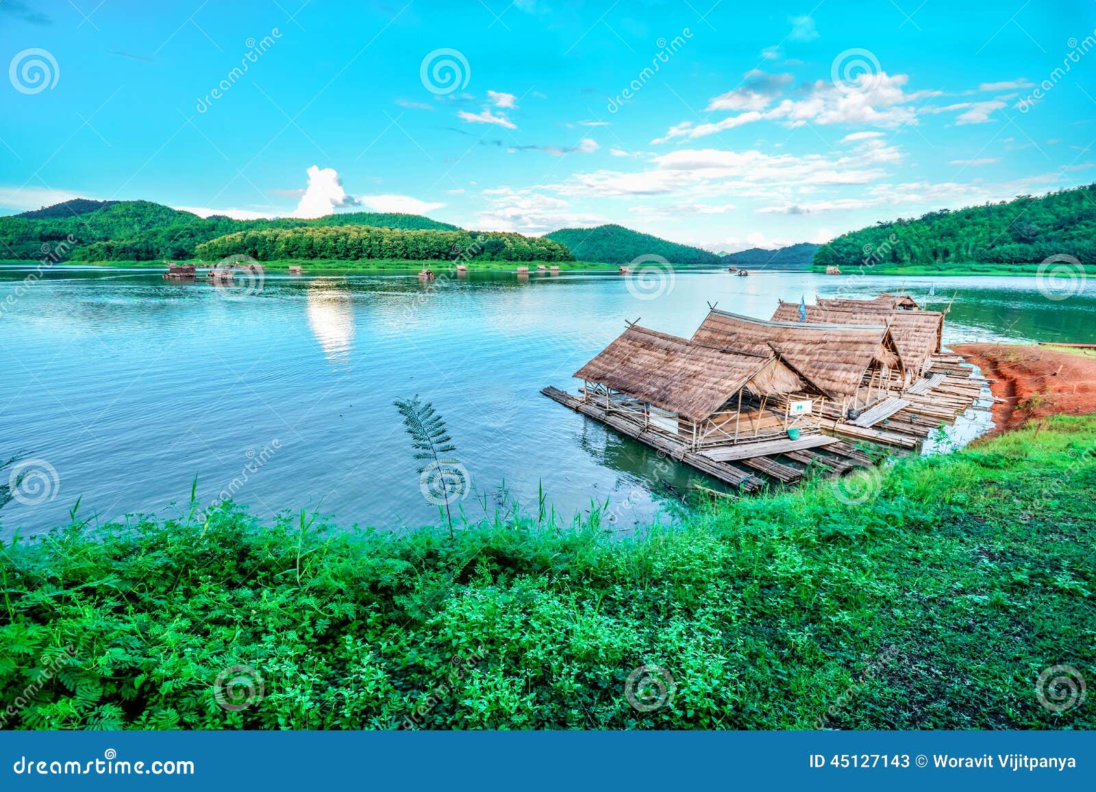 Boat house river stock image. Image of river, blue, homes - 45127143