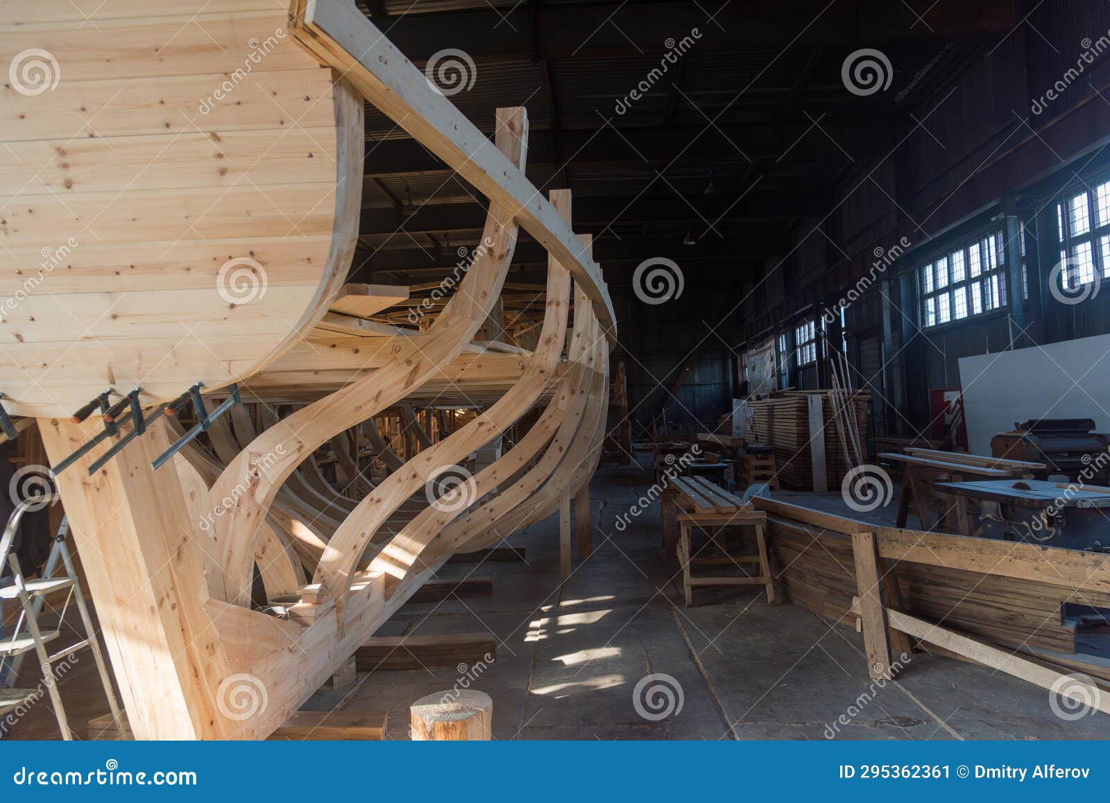 Boat Hull, Skeleton of a Wooden Boat, Wooden Structure Composed by Keel ...