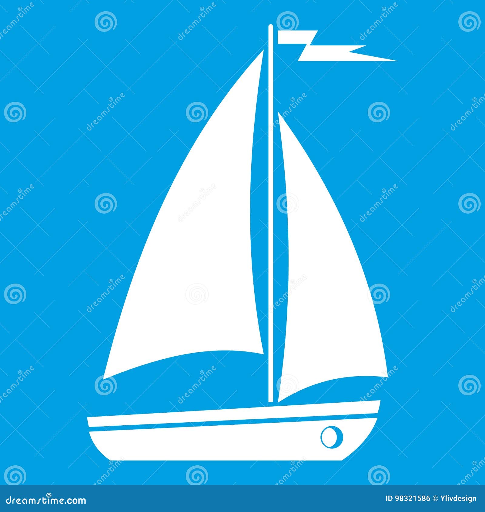 Boat icon white stock vector. Illustration of steamship - 98321586