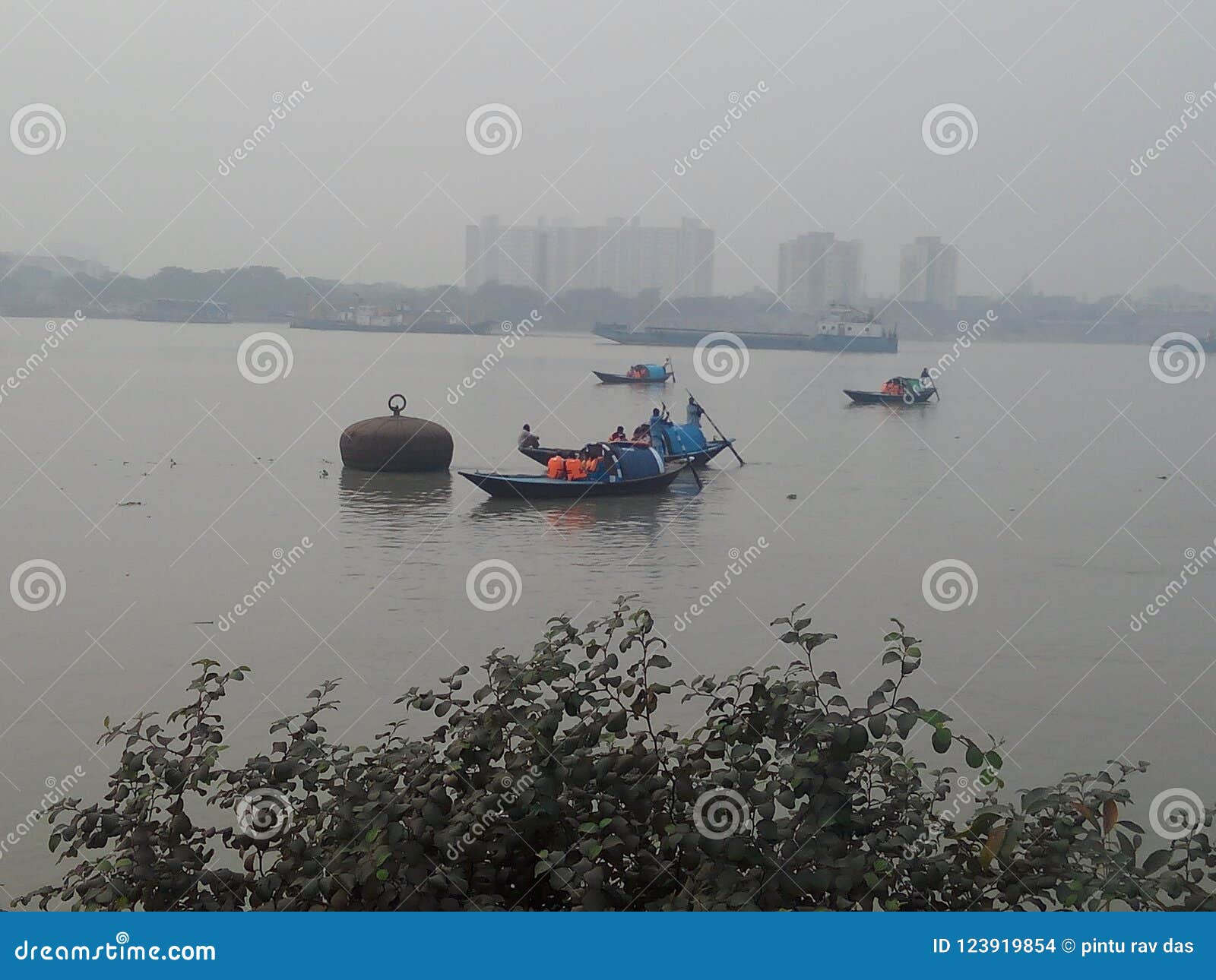 Bot in water stock photo. Image of boat, inside, ganga - 123919854