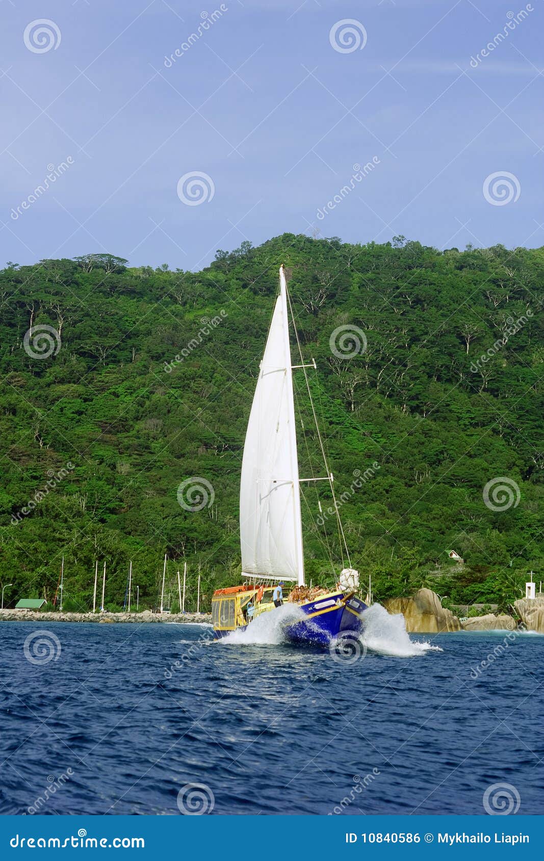 Boat and an island stock photo. Image of cruise, ocean - 10840586