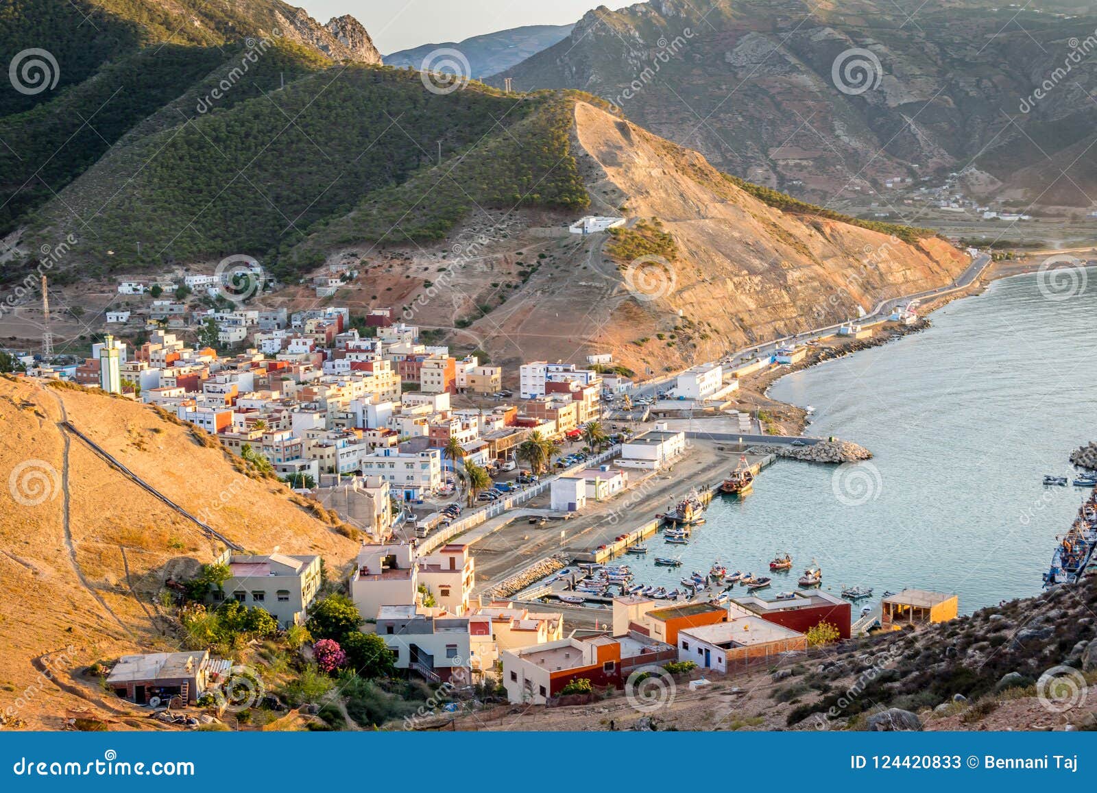Boat on Jebha harbor stock image. Image of mediteranean - 124420833