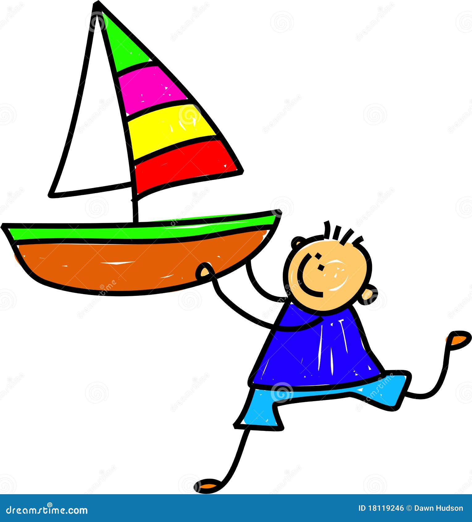 Boat Kid stock vector. Illustration of smiling, boating - 18119246