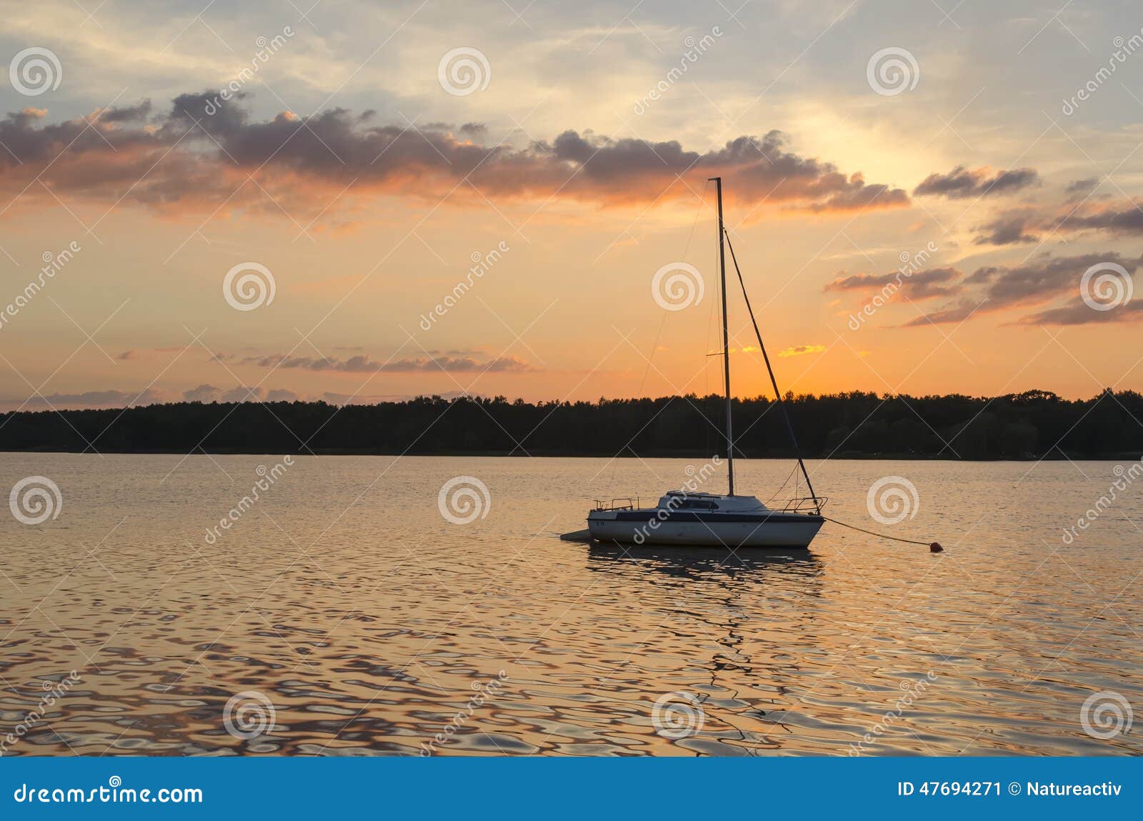 Boat in lake. stock image. Image of clouds, lake, landscape - 47694271