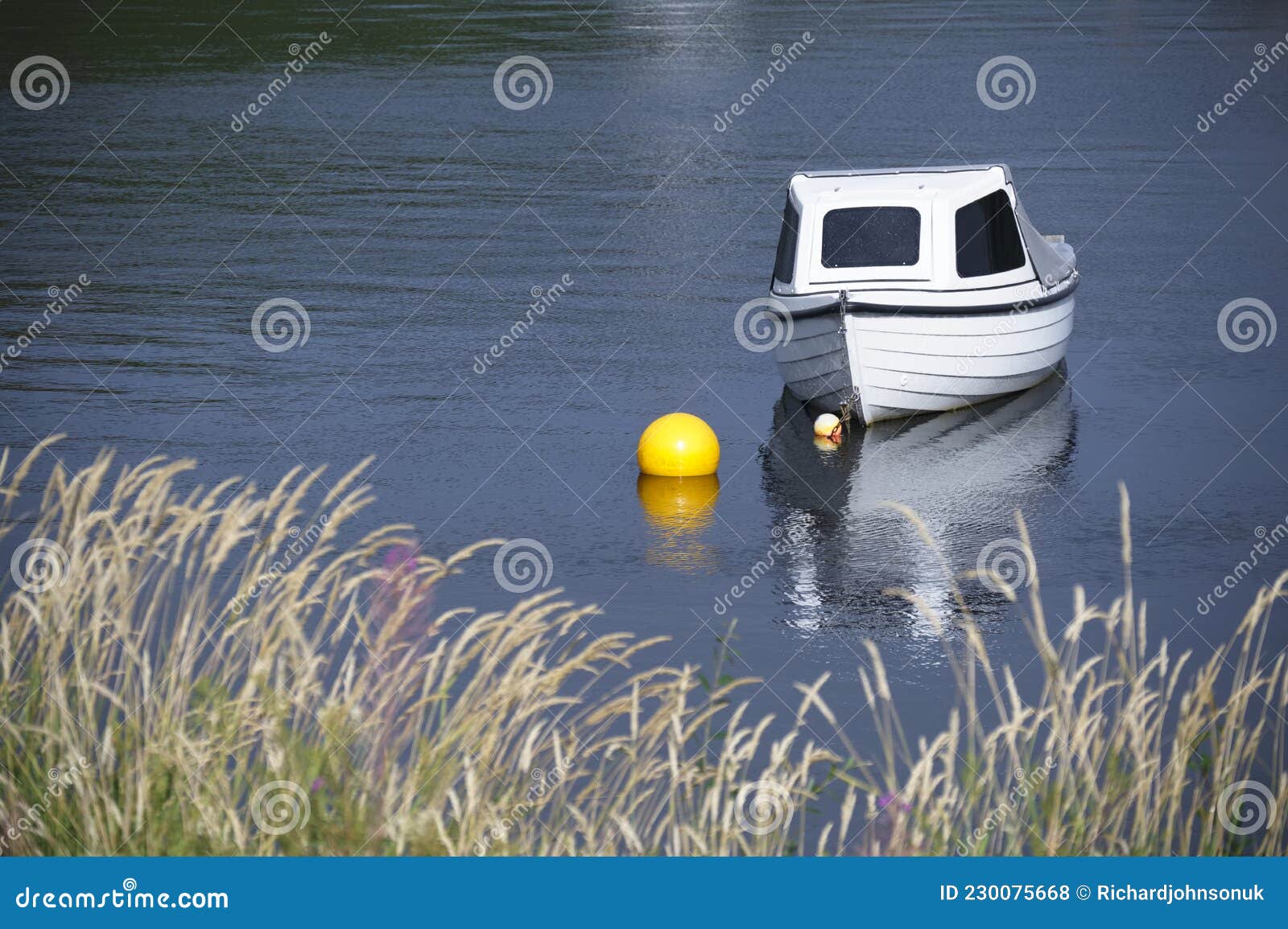 Boat in Lake for Tranquility Calm Peace and Mindfulness Stock Photo ...
