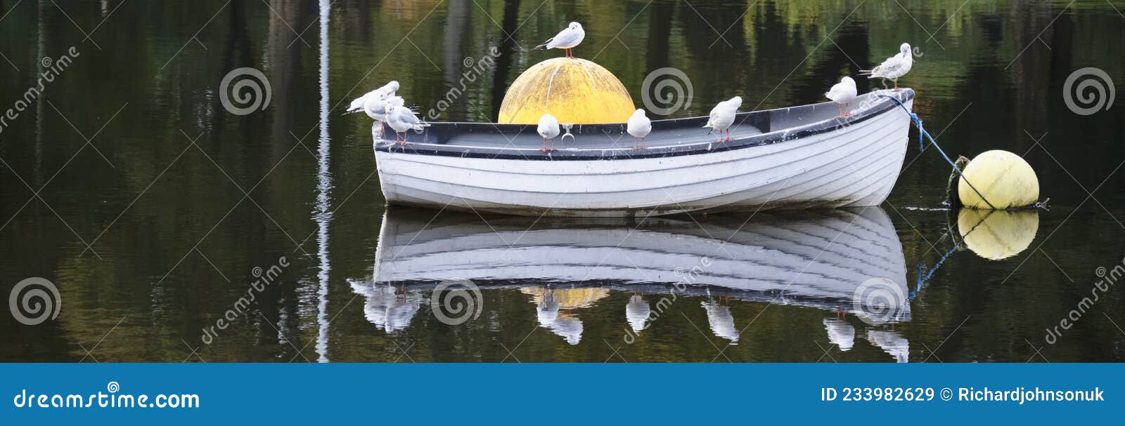 Boat in Lake for Tranquility Calm Peace and Mindfulness Stock Image ...