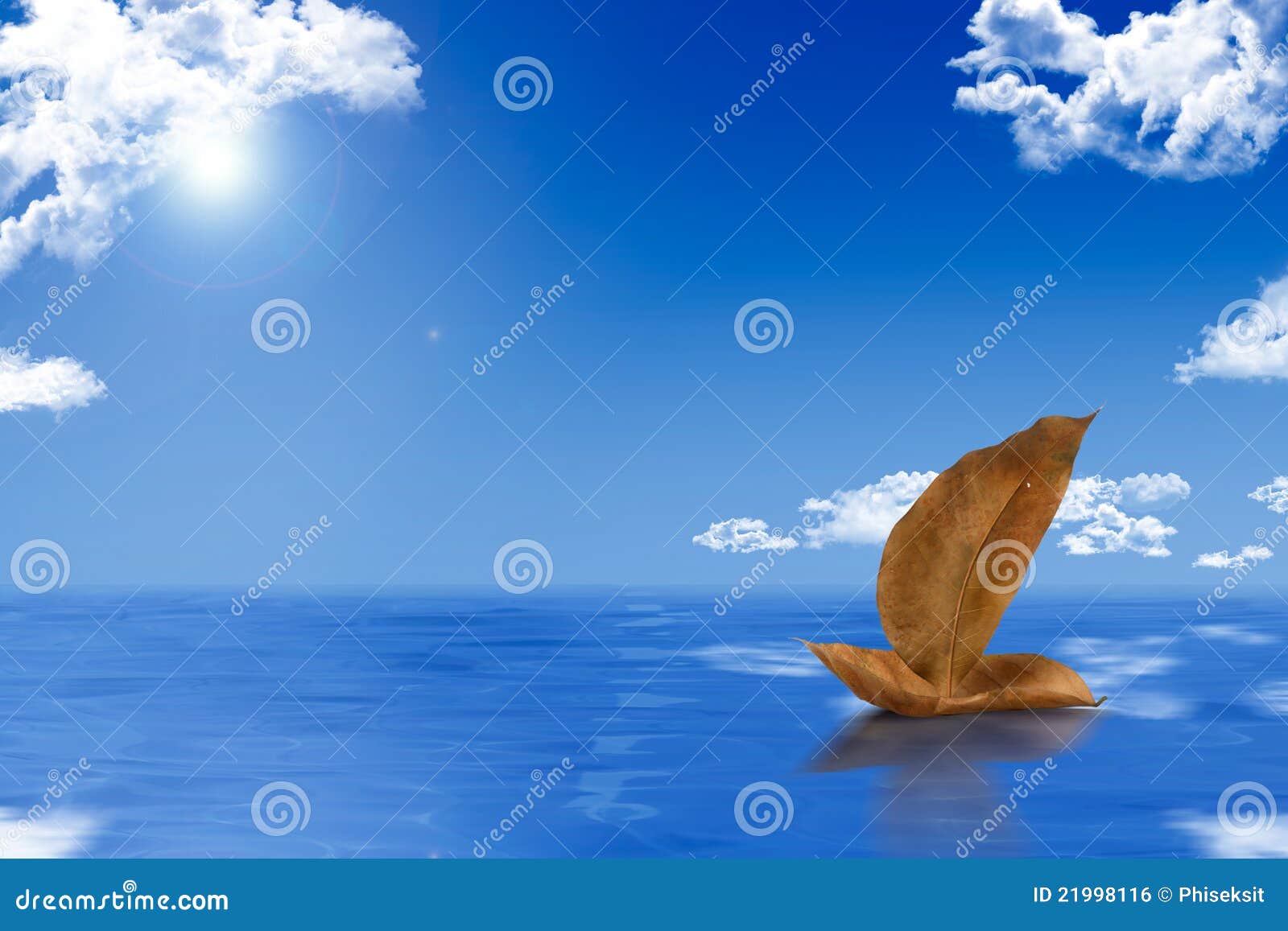 The Boat Leaves in the Sea. Stock Photo - Image of sail, shipping: 21998116