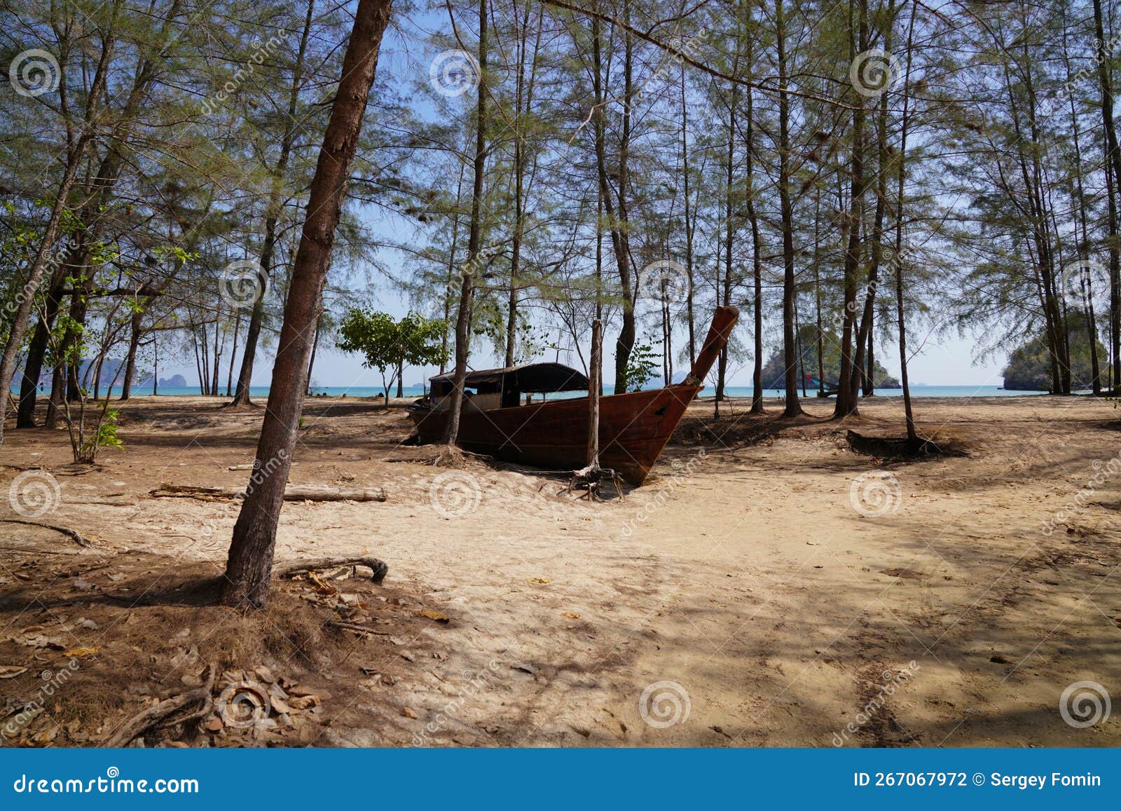 A Boat Left on the Ocean Shore Stock Photo - Image of travel, outdoors ...