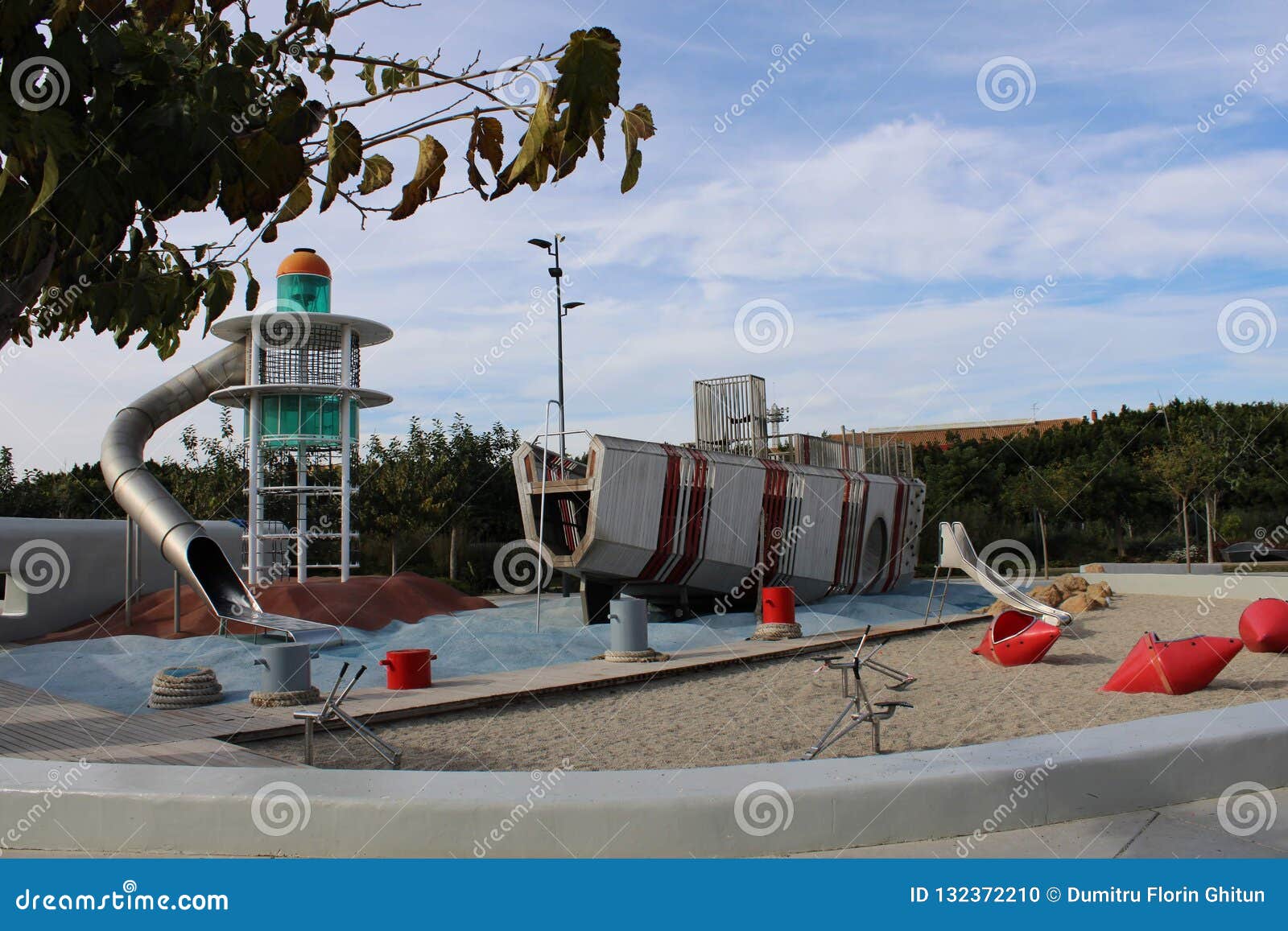 Boat and Lighthouse for Climbing Stock Photo - Image of bell, sign ...