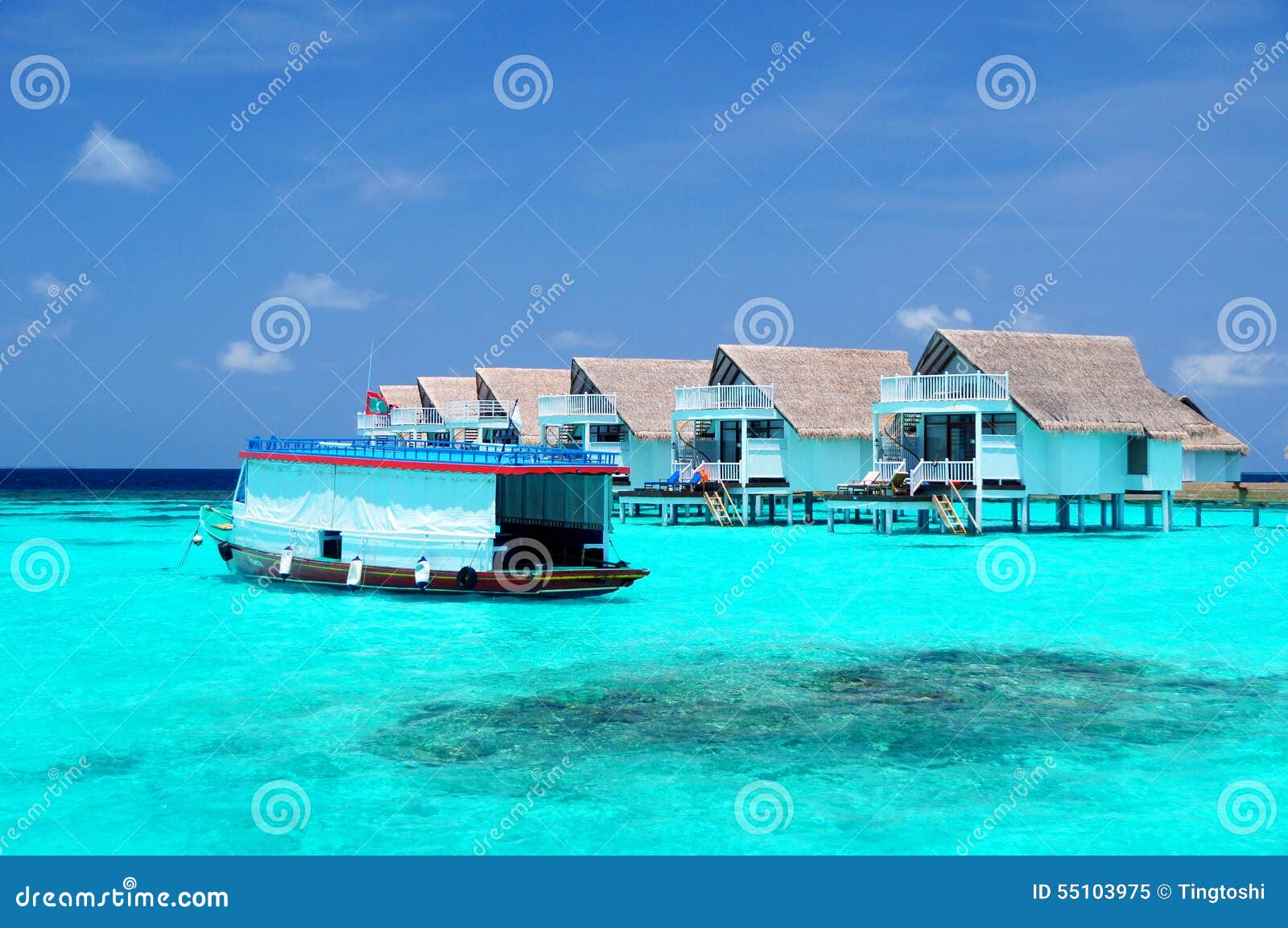 Boat in Maldives stock image. Image of ocean, travel - 55103975