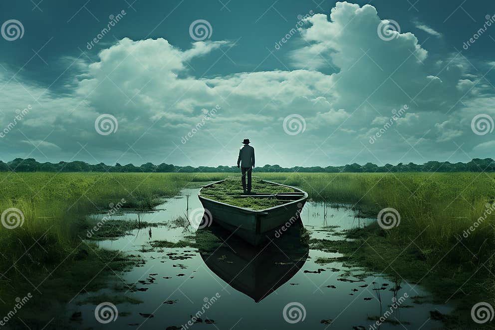 Boat Man, Floats Down River, Kayaker Floats Down, Stock Photo - Image ...