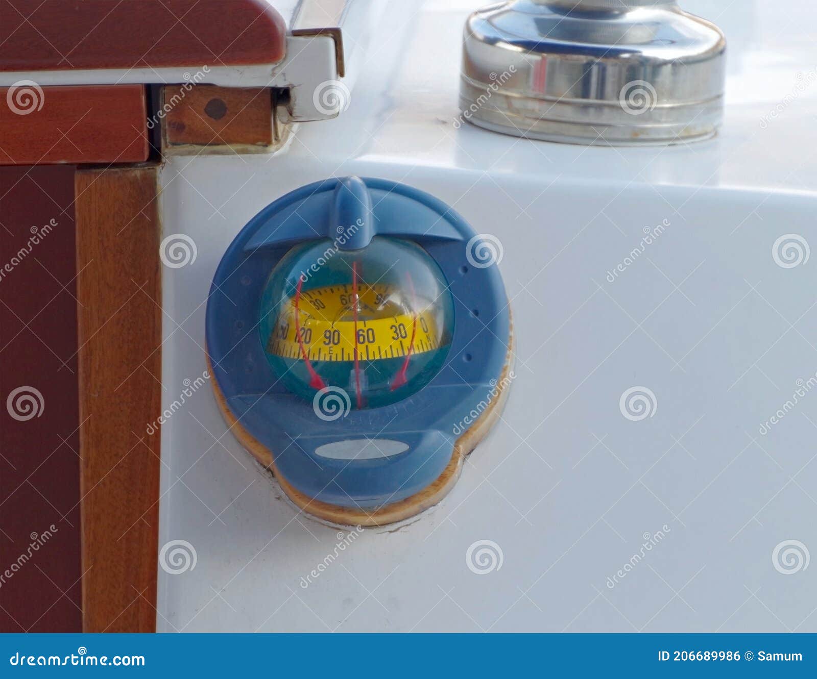 Boat marine compass stock photo. Image of equipment - 206689986