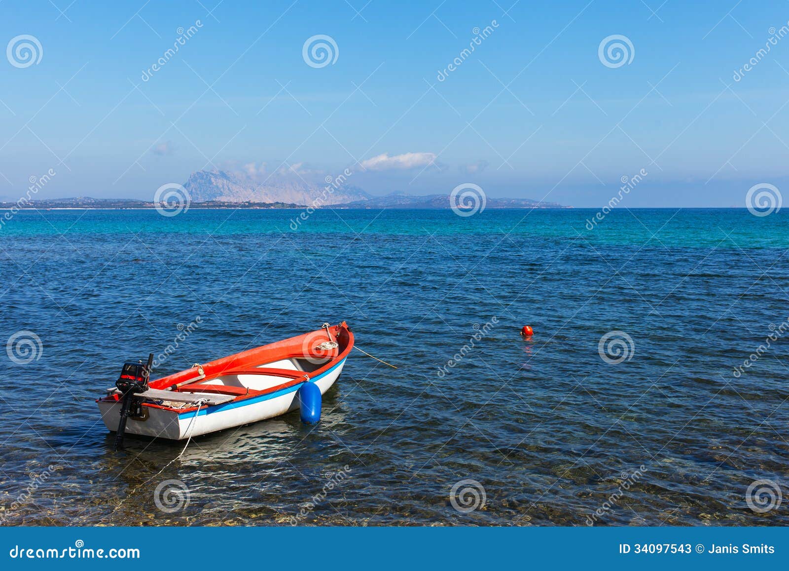 Boat in Mediterranean sea. stock image. Image of scenic - 34097543