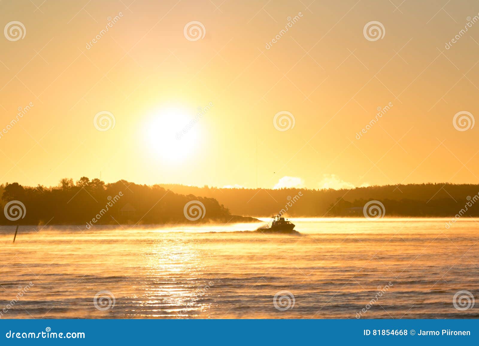Boat in mist stock photo. Image of river, horizon, wave - 81854668