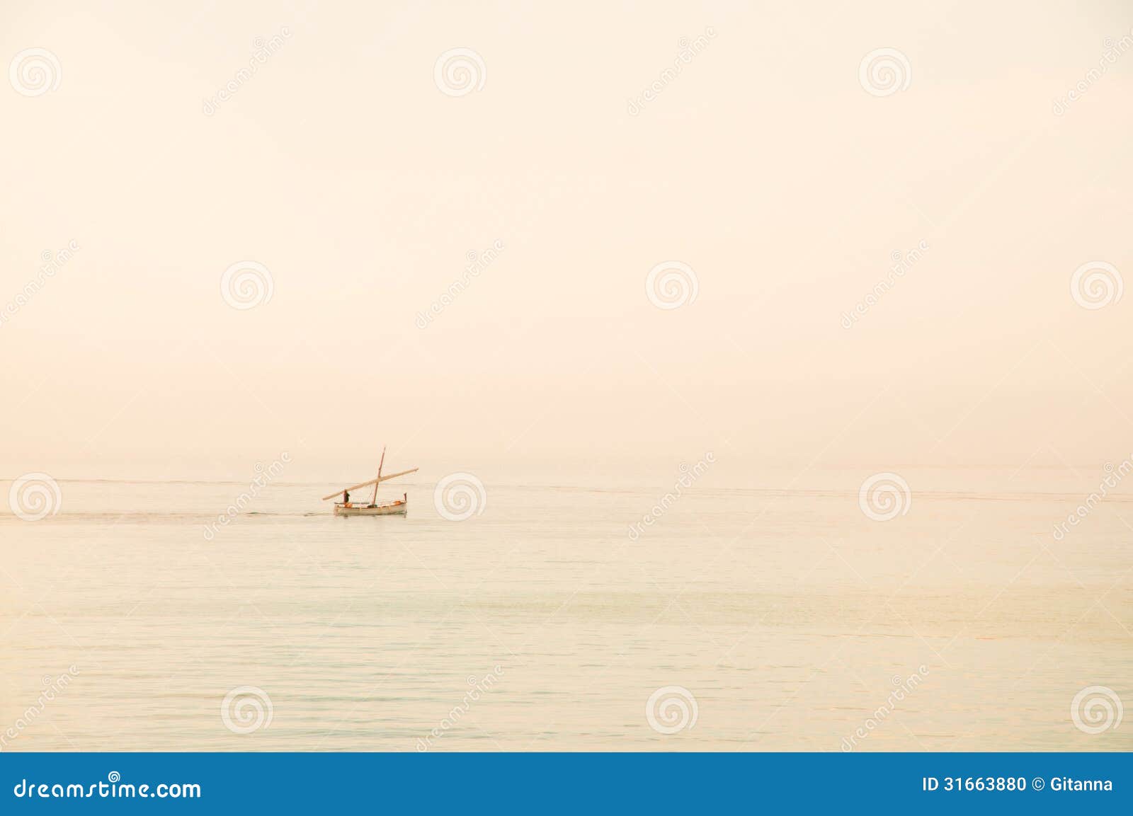 Boat in the mist stock photo. Image of calm, reflection - 31663880