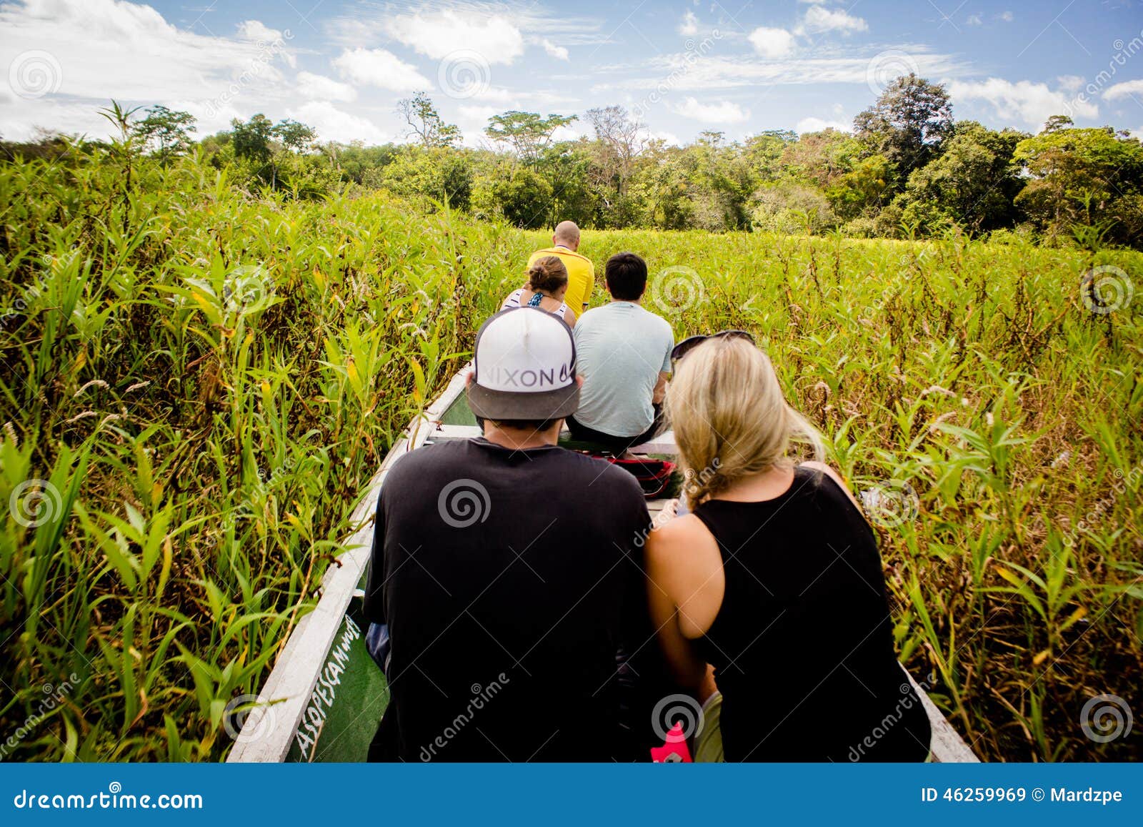 Boat Navigating in the Dense Jungle at Amazon River Editorial Stock ...