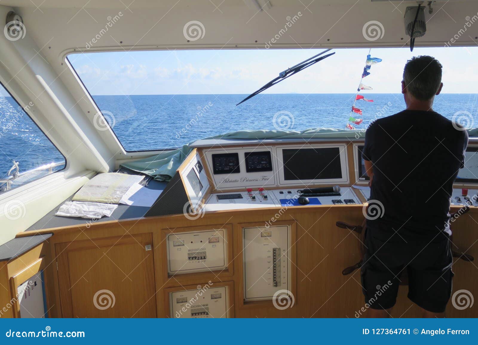 Boat in Navigation Command Post with Helm Editorial Photo - Image of ...