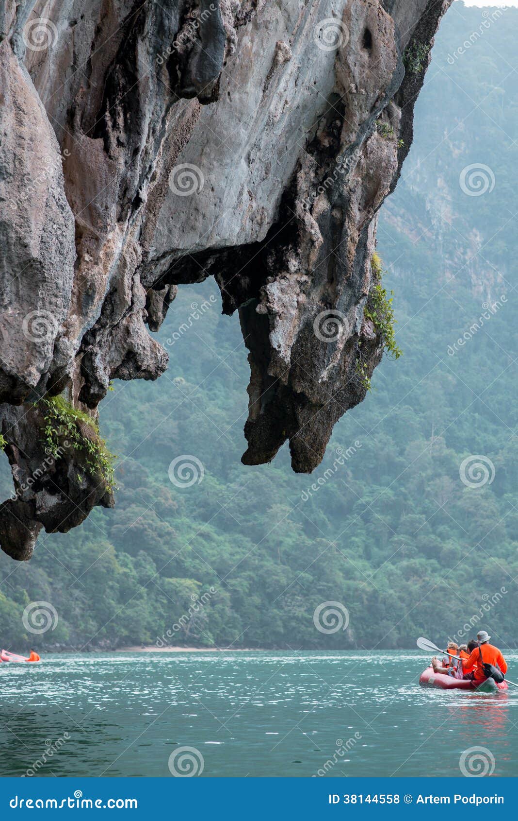 Boat Near the Rocks in the Sea Stock Photo - Image of thailand ...