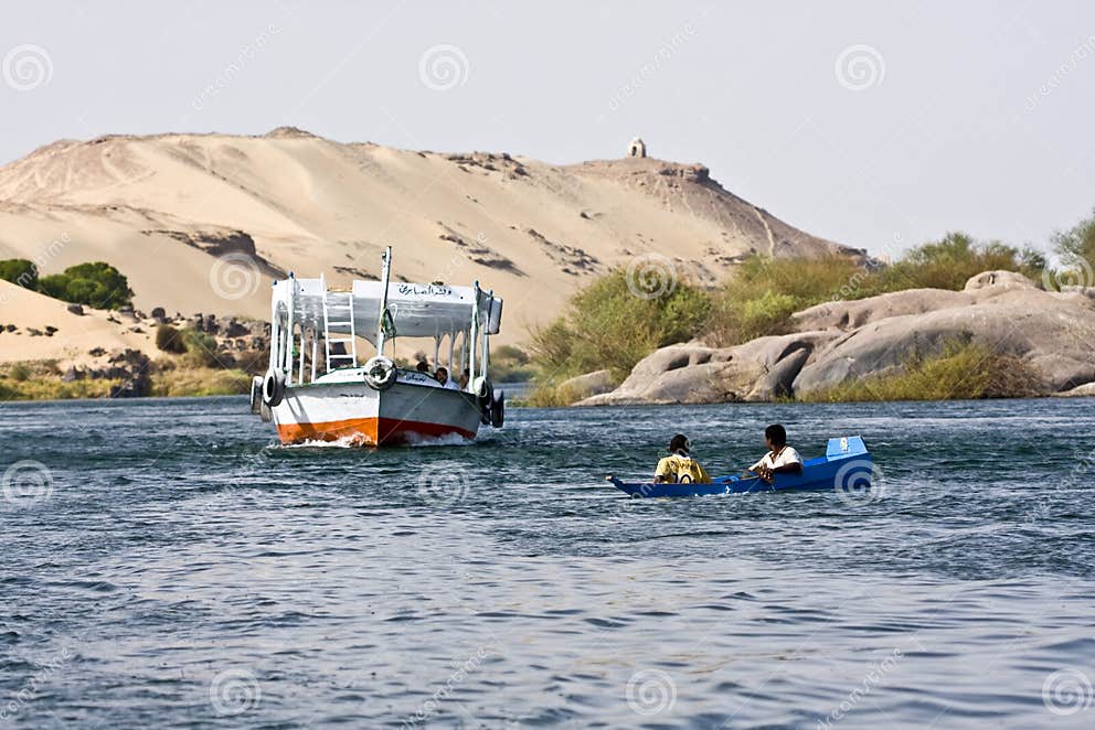 Boat on the Nile stock image. Image of sailing, lotus - 12597129