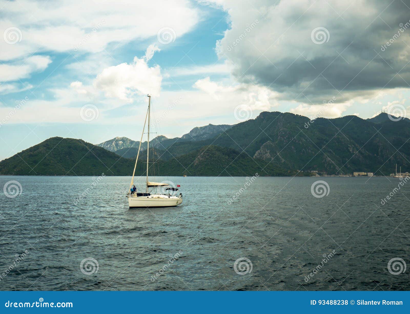 The Boat in the Ocean is Drifting Stock Photo - Image of ship, boat ...