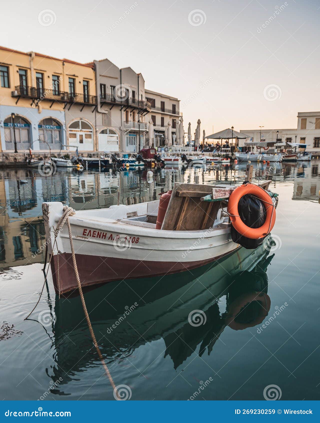 Boat in the Old Port of Rethymno, Crete Editorial Stock Image - Image ...