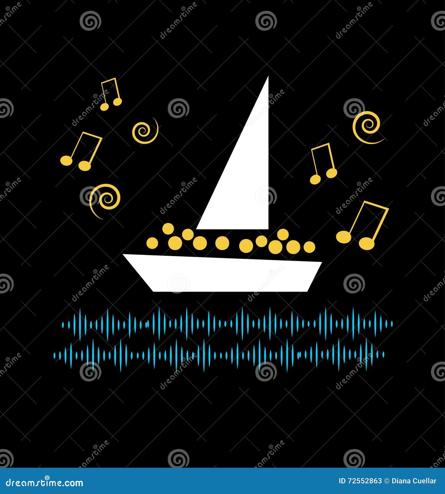 Boat party icon stock vector. Illustration of trees, disco - 72552863