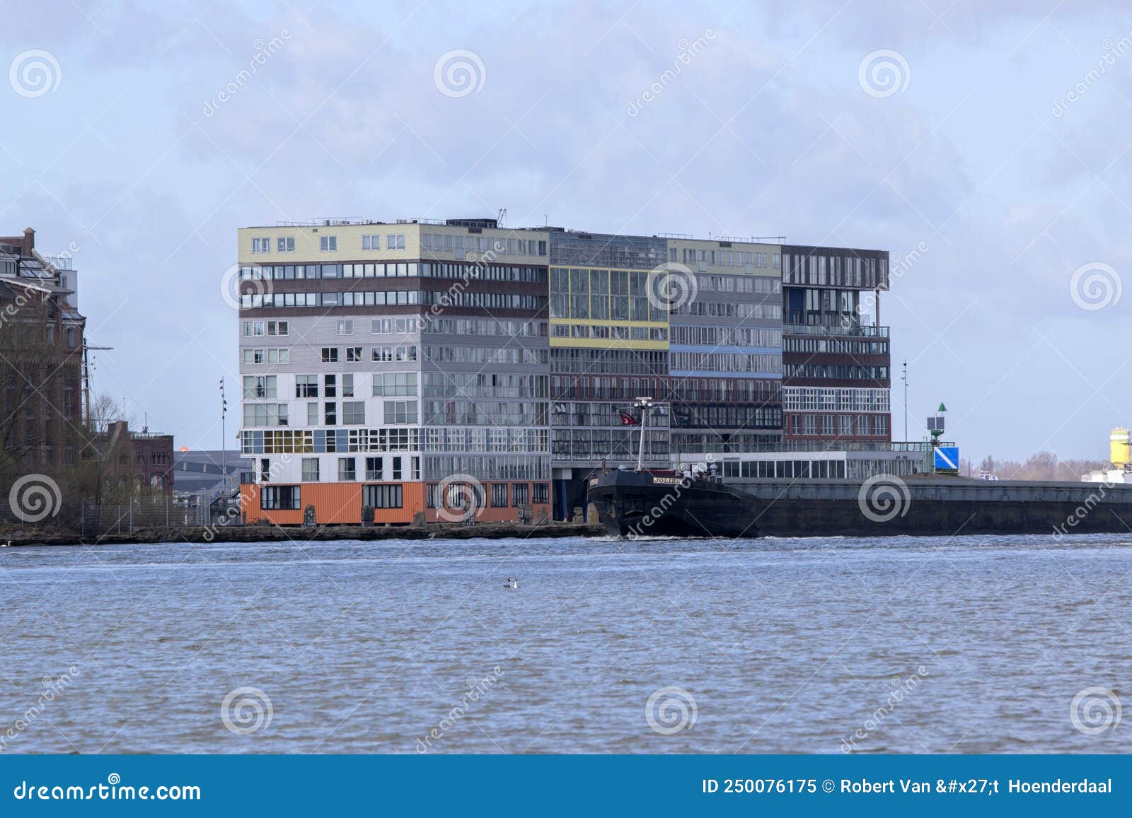 Boat Passing by at the MVRDV Apartment Complex Building at Amsterdam ...