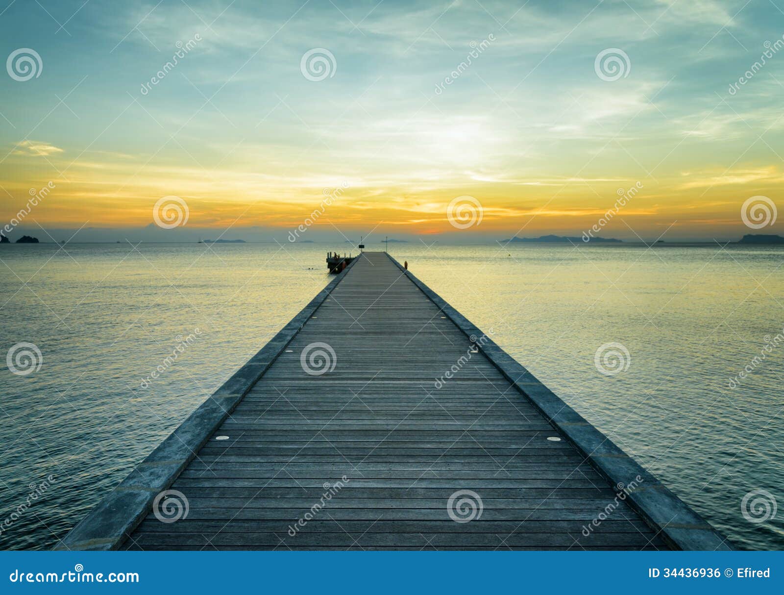 Boat Pier at Sunset. Beautiful Landscape Stock Photo - Image of ...