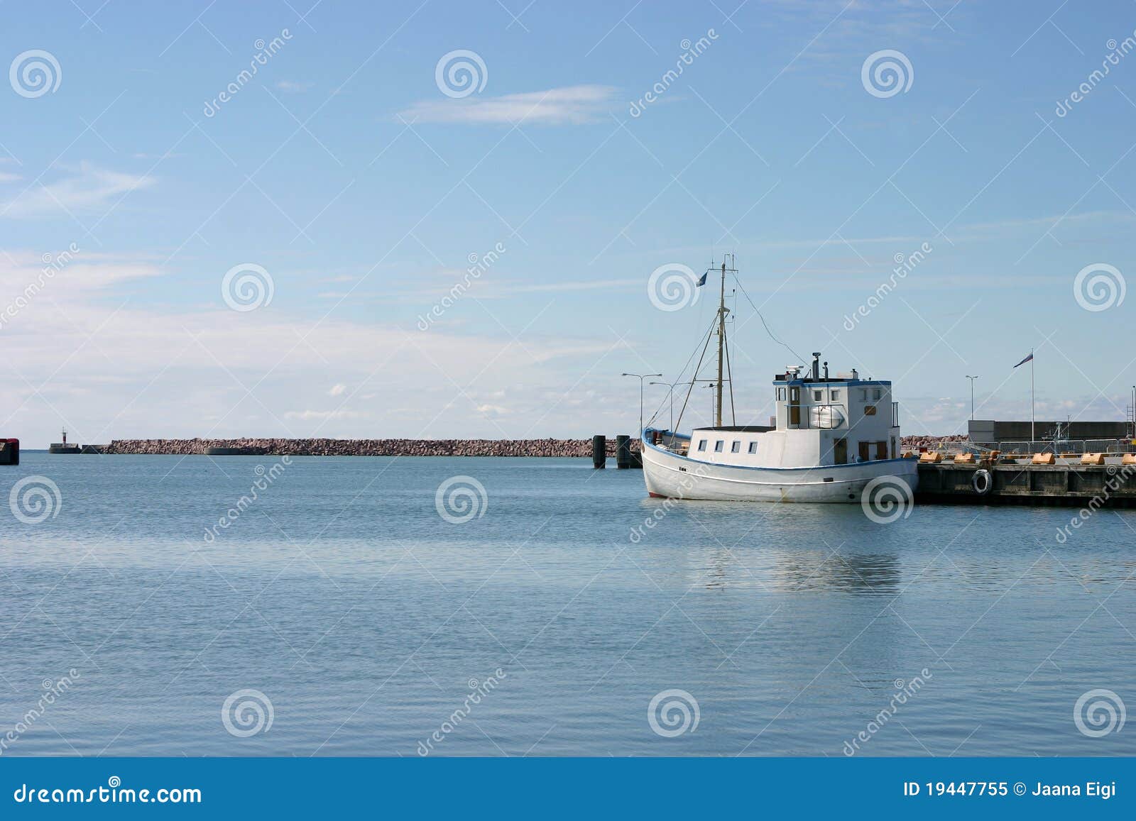 Boat in the port of visby stock image. Image of moorings - 19447755