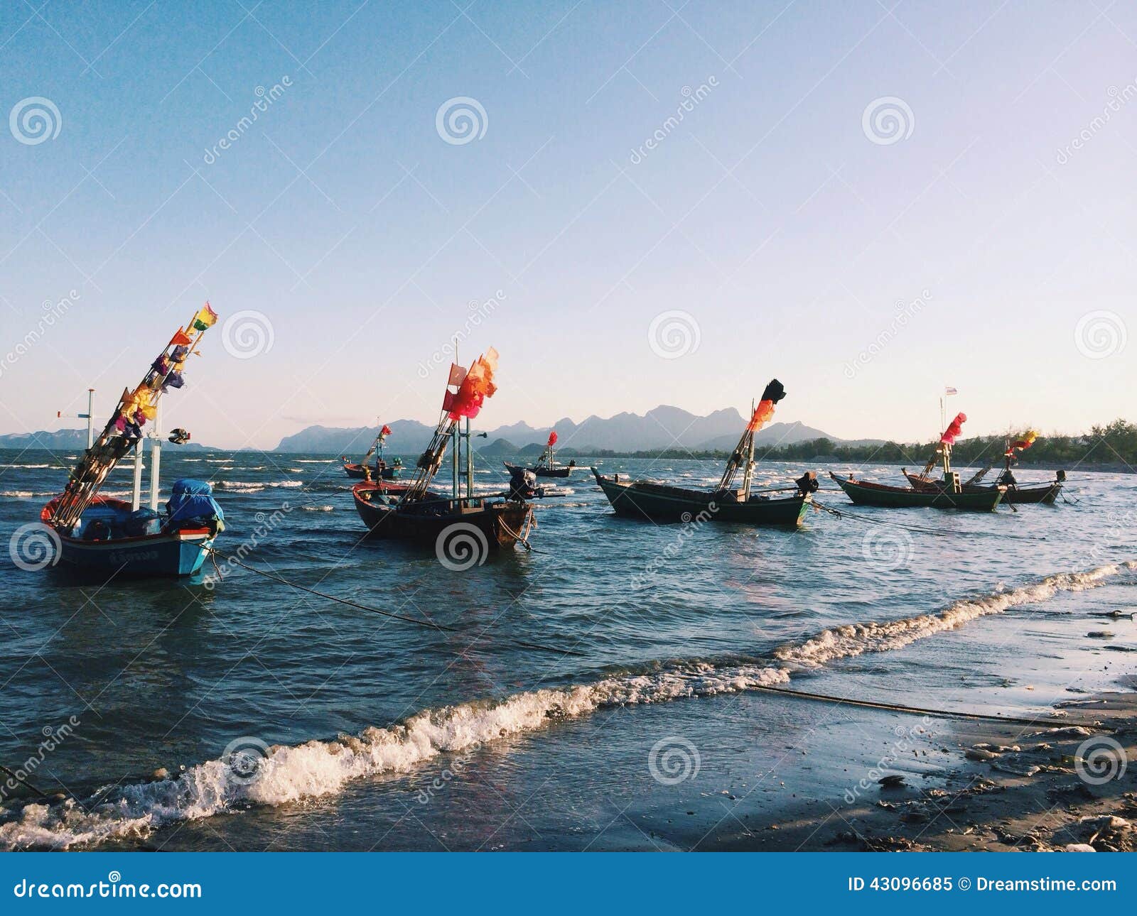 Boat stock image. Image of pranburi, barge, beach, ship - 43096685