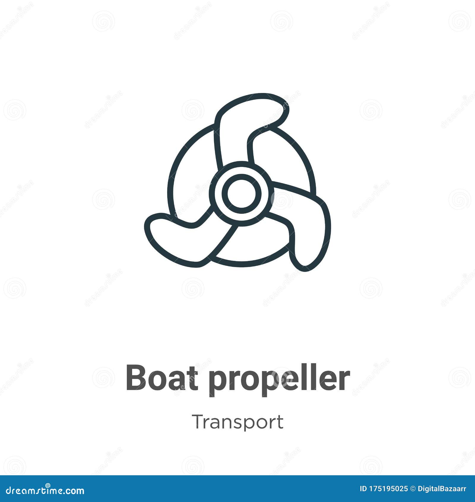 Boat Propeller Outline Vector Icon. Thin Line Black Boat Propeller Icon ...