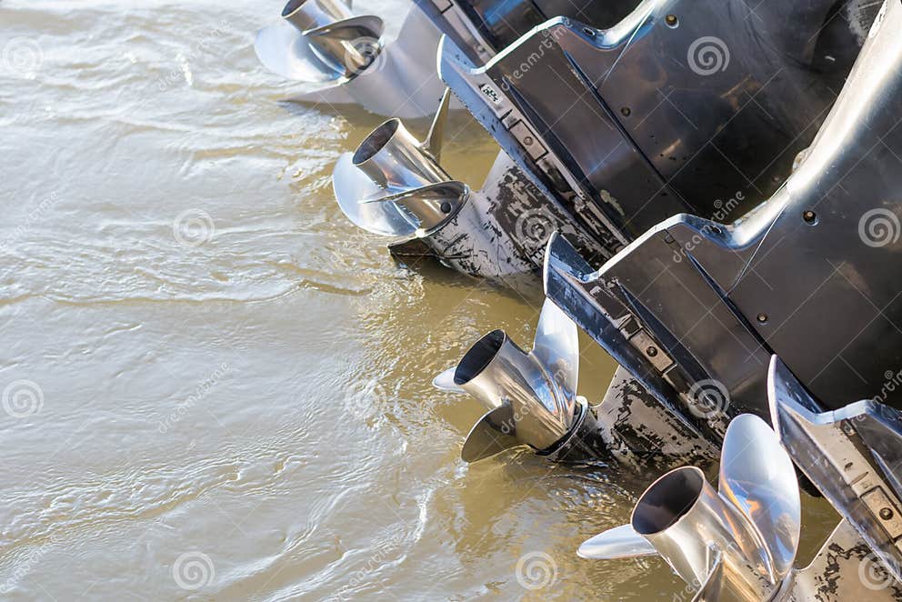 Boat Propeller in the River Stock Image - Image of running, motorized ...
