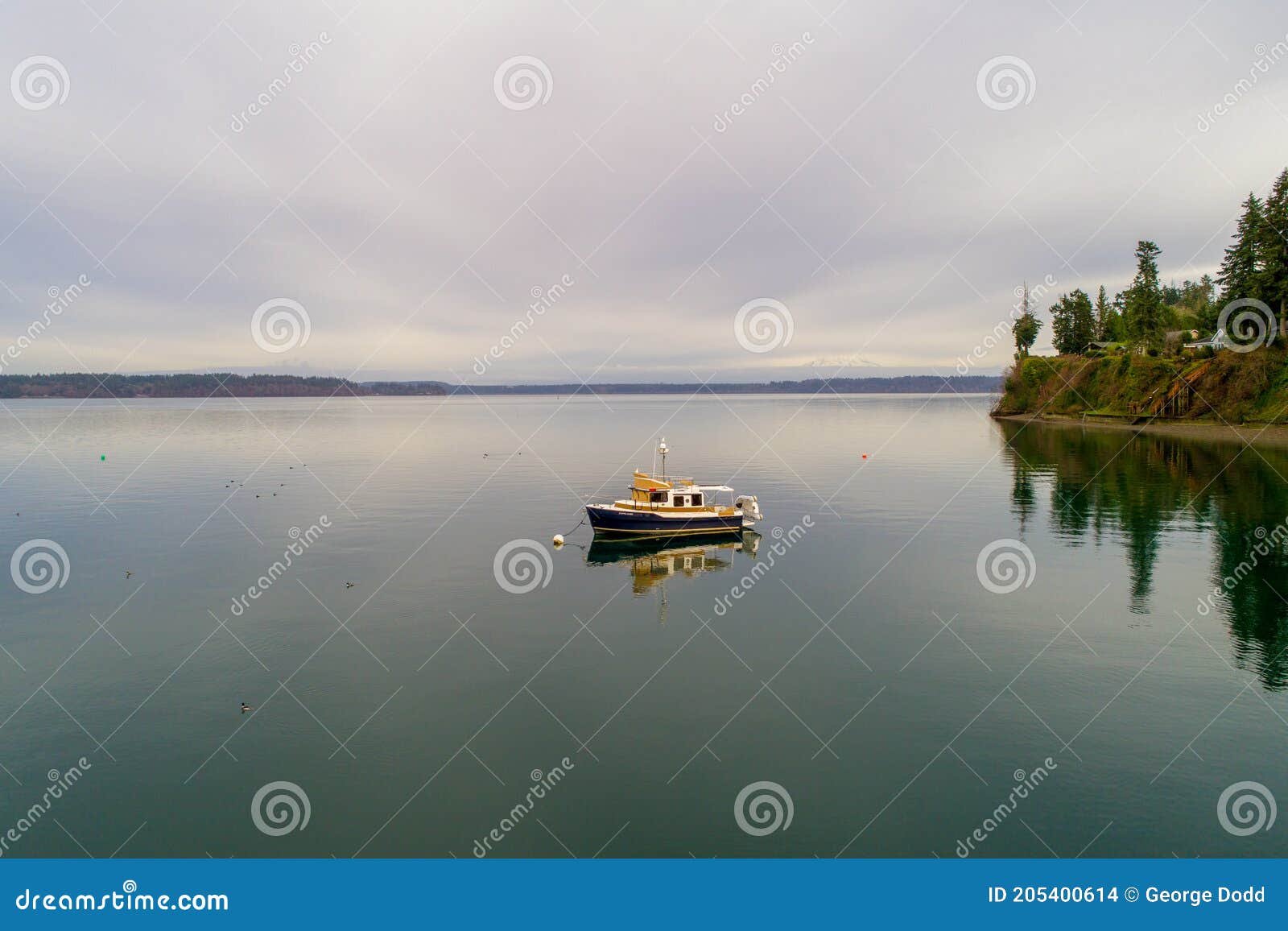 Boat on the Puget Sound in December of 2020 Stock Photo - Image of ...