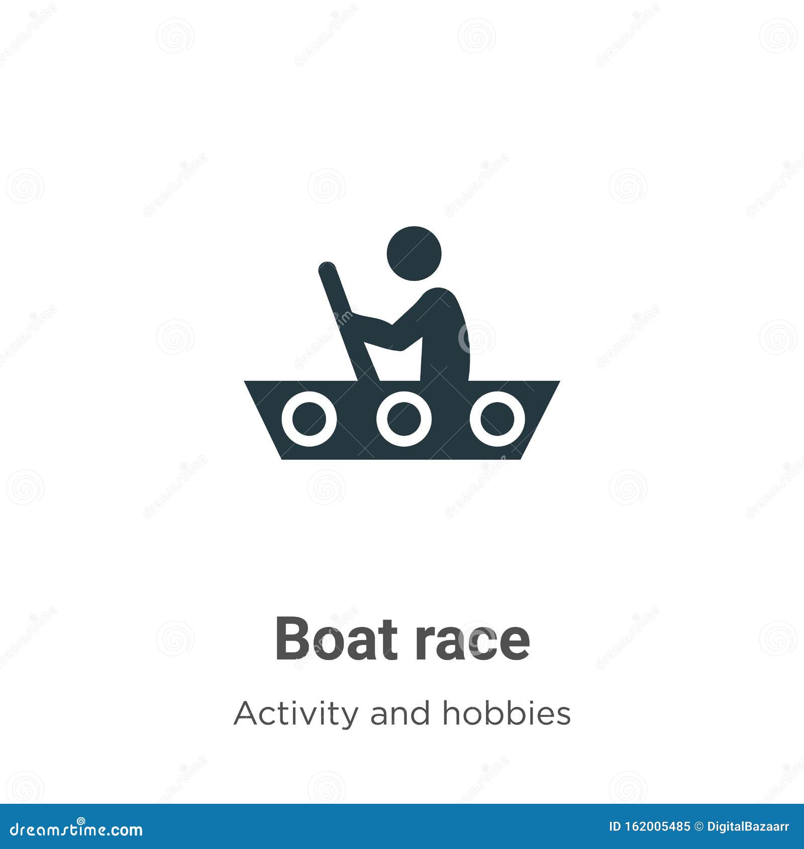 Boat Race Vector Icon on White Background. Flat Vector Boat Race Icon ...